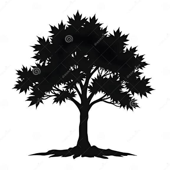 Maple Tree Silhouette Vector Stock Illustration - Illustration of ...