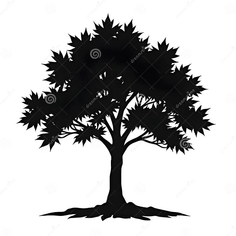 Maple Tree Silhouette Vector Stock Illustration - Illustration of ...