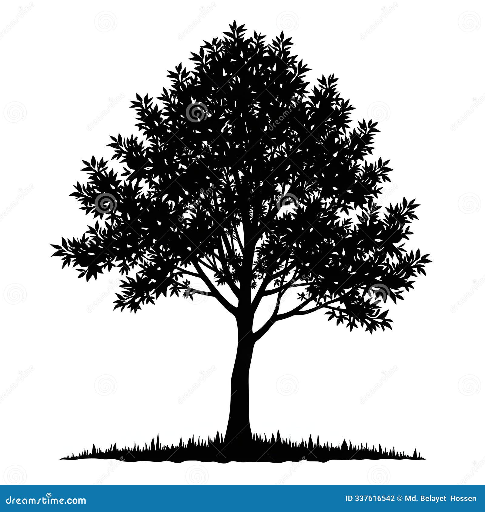 Maple Tree Silhouette Vector Stock Illustration - Illustration of ...