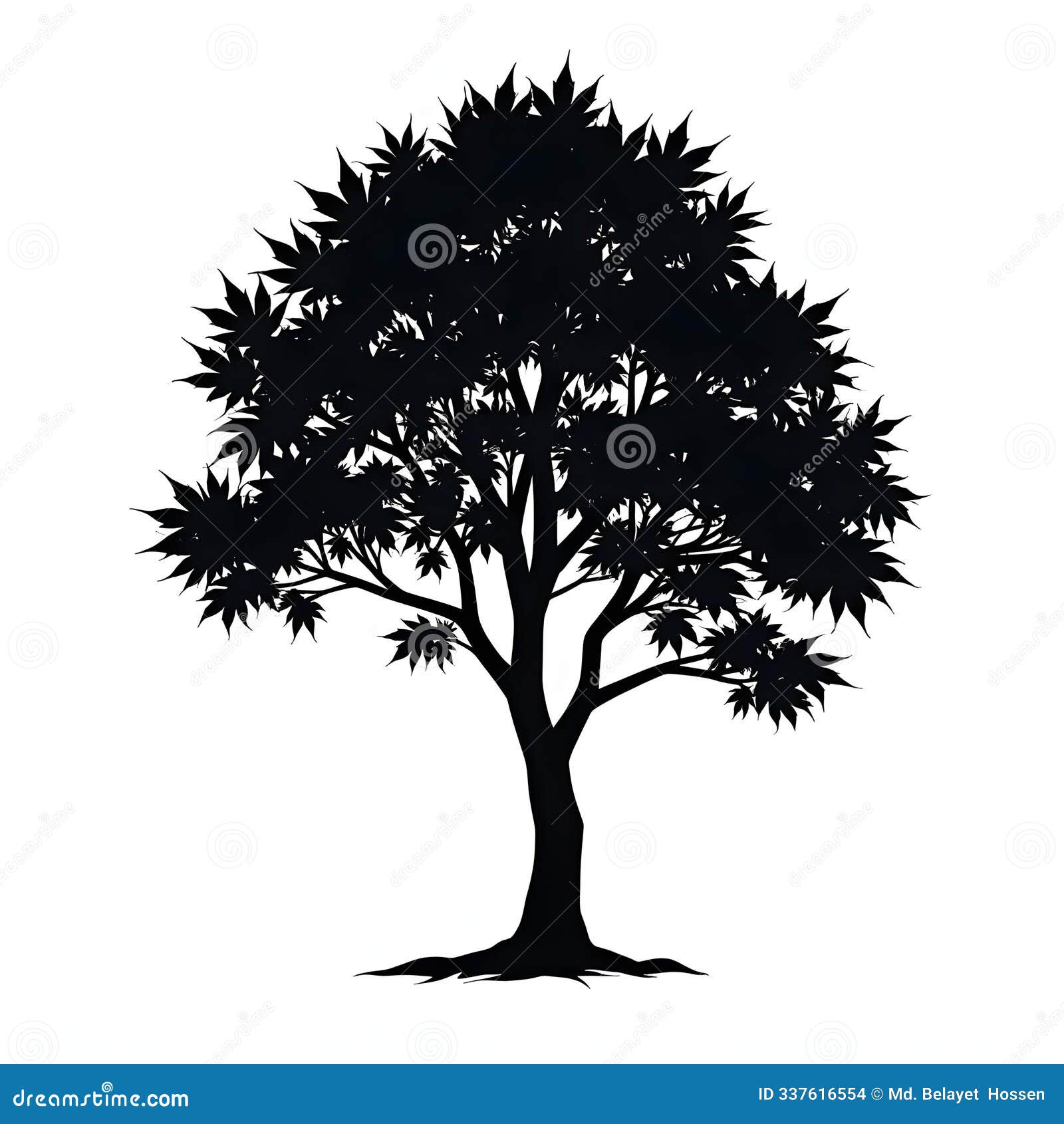 Maple Tree Silhouette Vector Stock Illustration - Illustration of twig ...