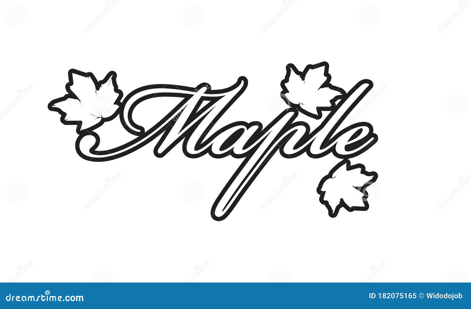 Maple Word Text with Leaf Design Vector Stock Vector - Illustration of ...