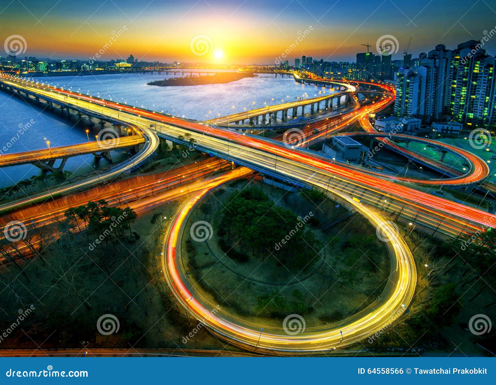 Mapo Bridge and Seoul Cityscape in Korea. Stock Photo - Image of ...