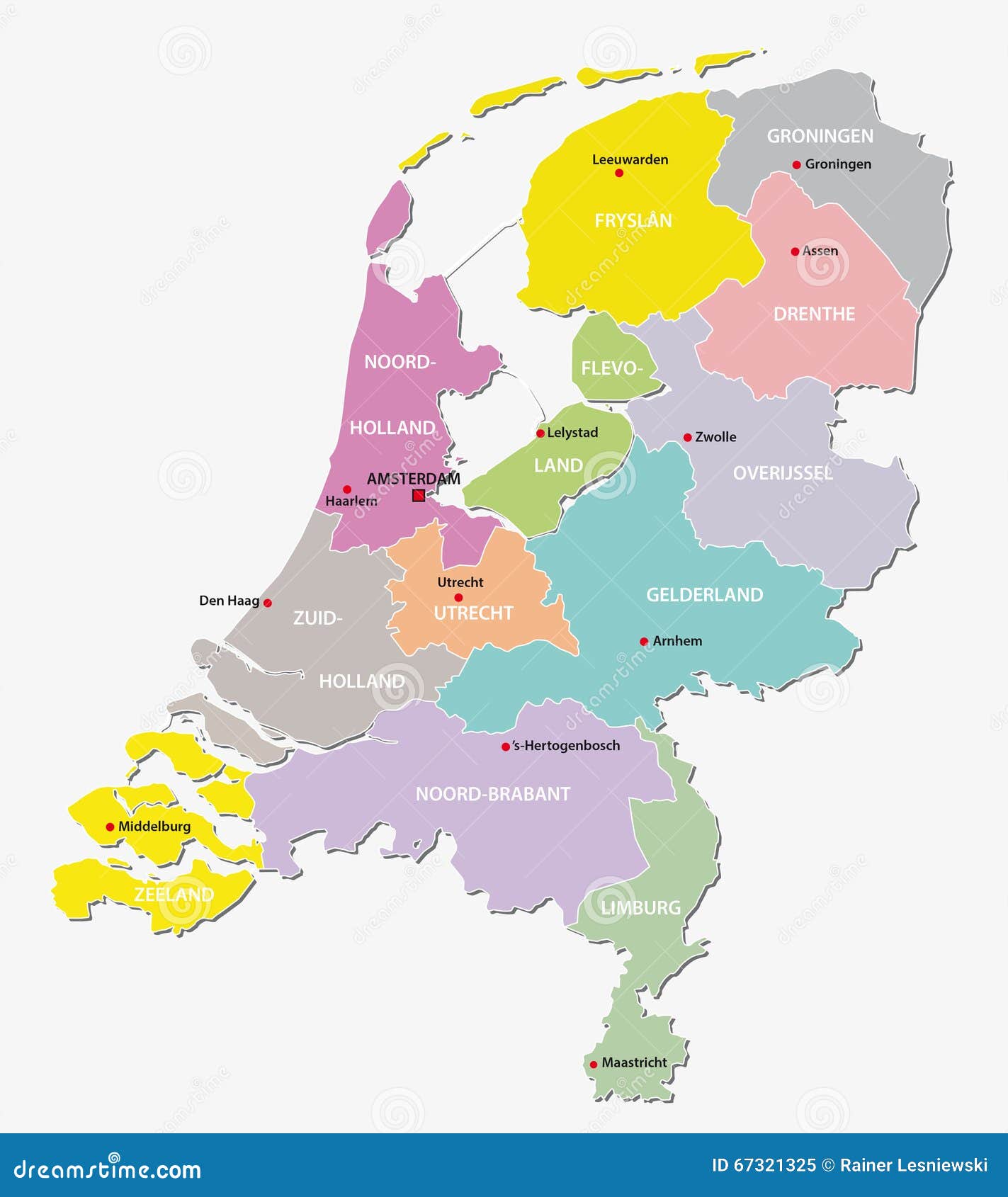 Mappa Amministrativa Olandese Illustrazione di Stock - Illustrazione di ...