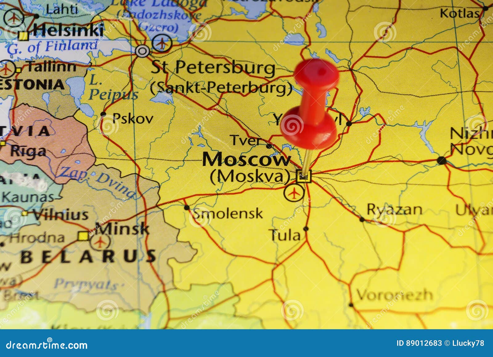 Mappa Appuntata La Russia Di Mosca Illustrazione di Stock ...