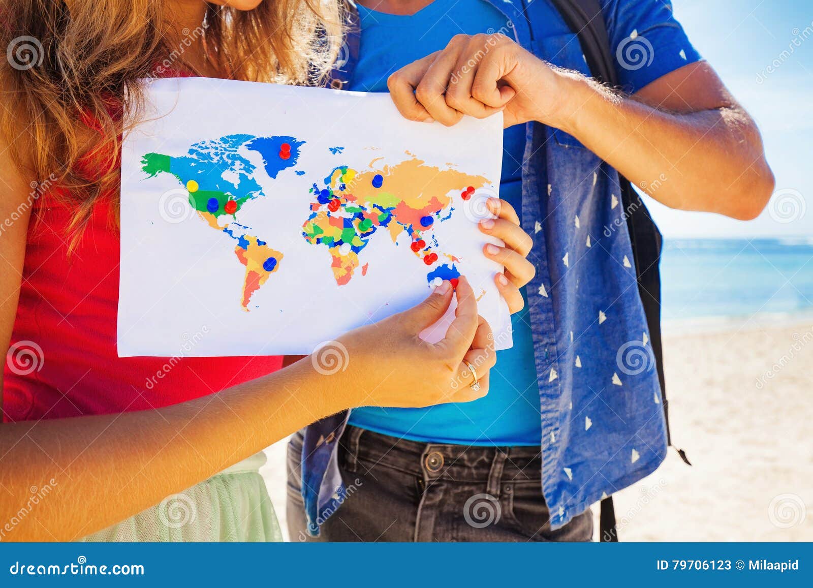 Mappa Con Le Destinazioni Di Viaggio Immagine Stock - Immagine di città ...