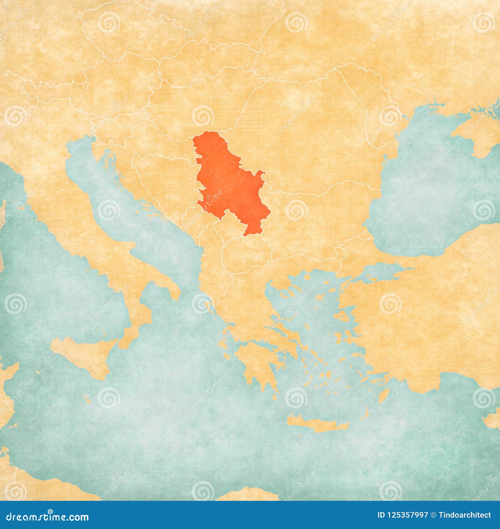 Mappa Dei Balcani - La Serbia Illustrazione di Stock - Illustrazione di ...