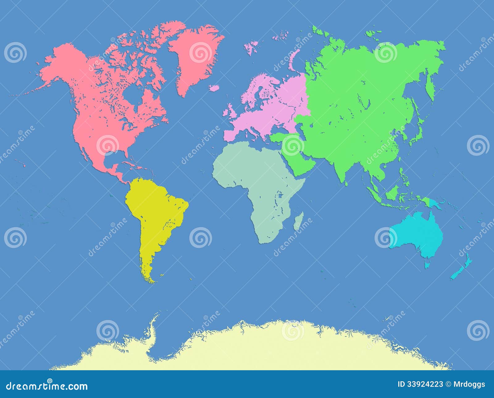 Mappa Dei Continenti E Del Mondo Illustrazione di Stock - Illustrazione ...