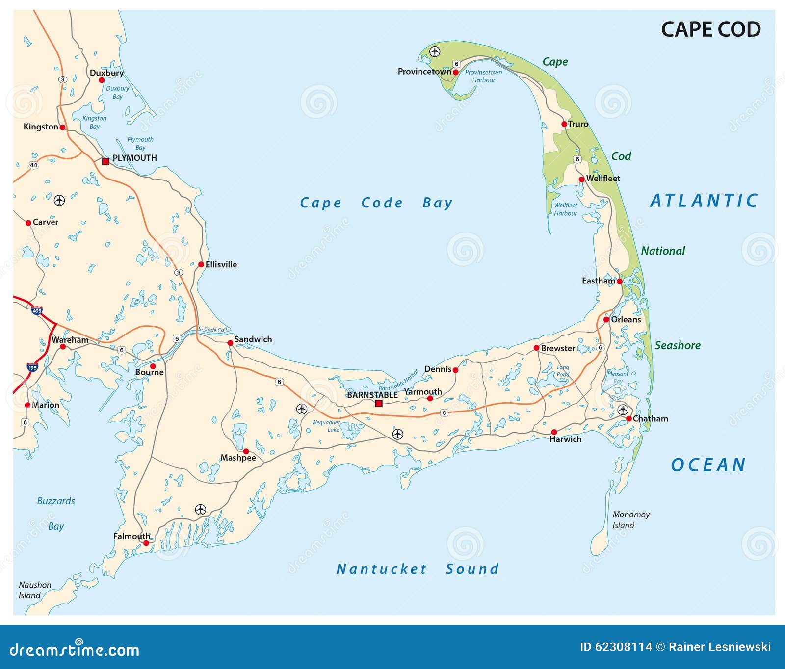Mappa del Capo Cod illustrazione vettoriale. Illustrazione di regione ...