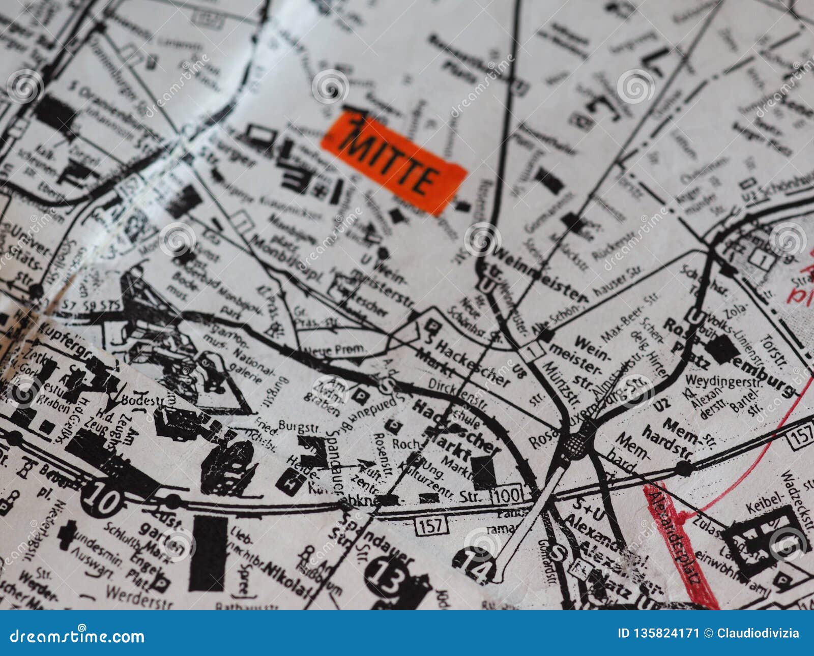 Mappa Del Centro Urbano Di Berlino (Mitte Fotografia Editoriale ...