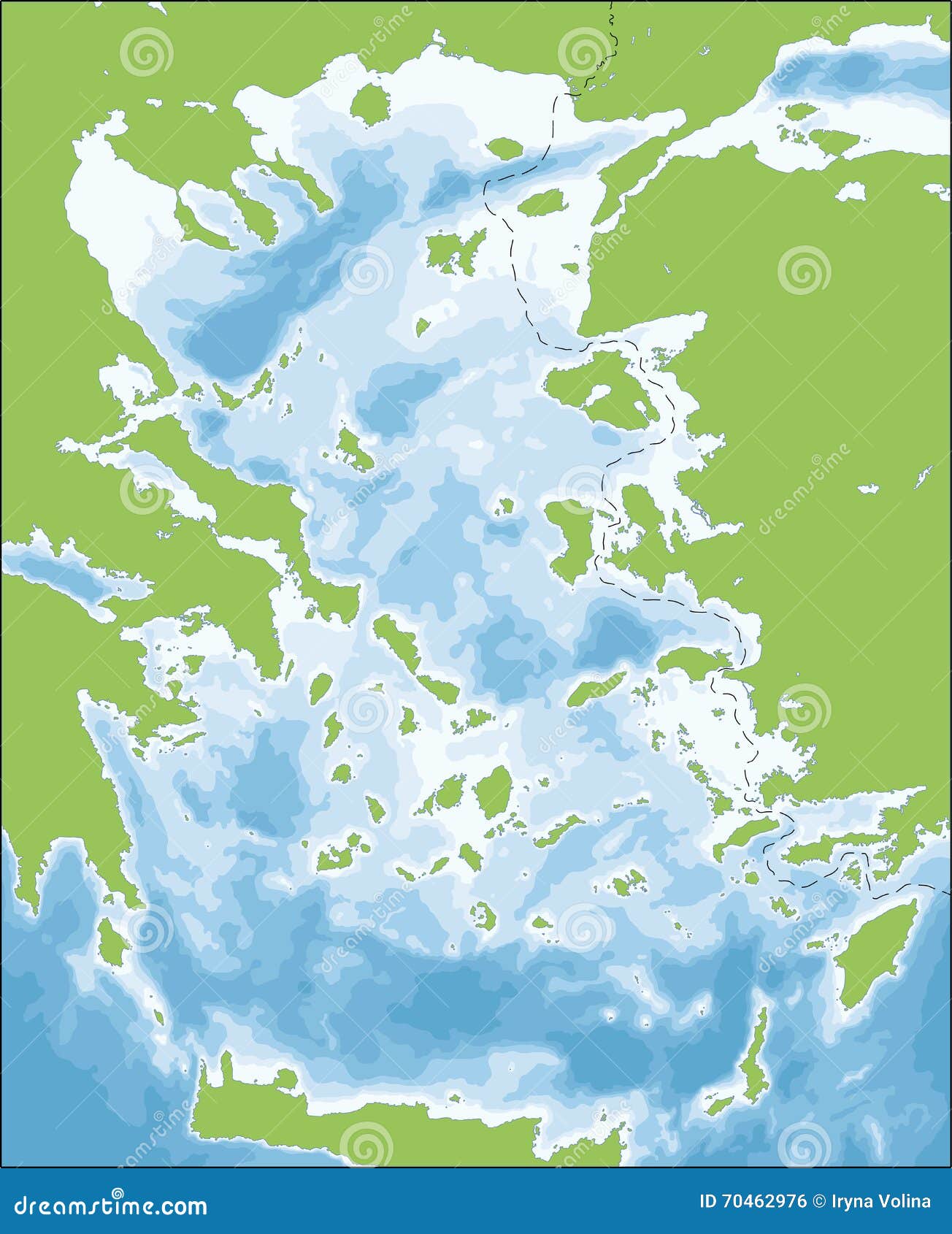 Mappa del mar Egeo illustrazione vettoriale. Illustrazione di ...