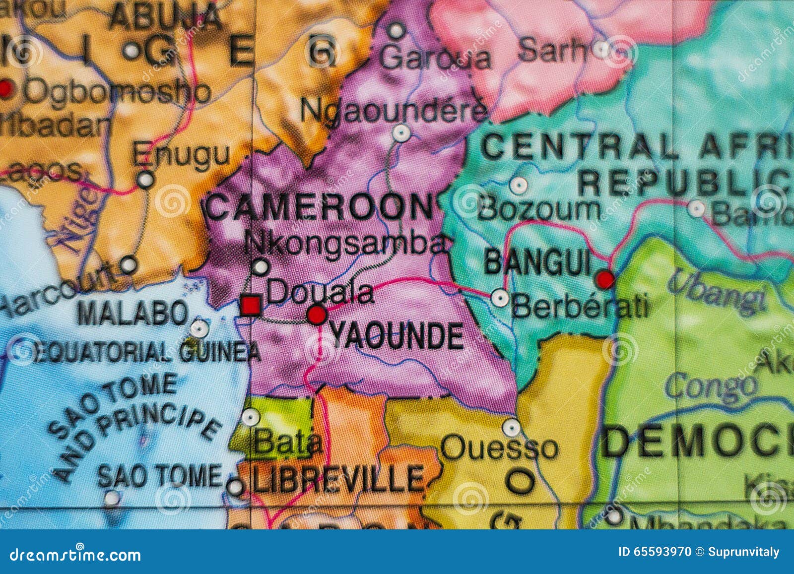 Mappa Del Paese Del Camerun Fotografia Stock - Immagine di geografia ...