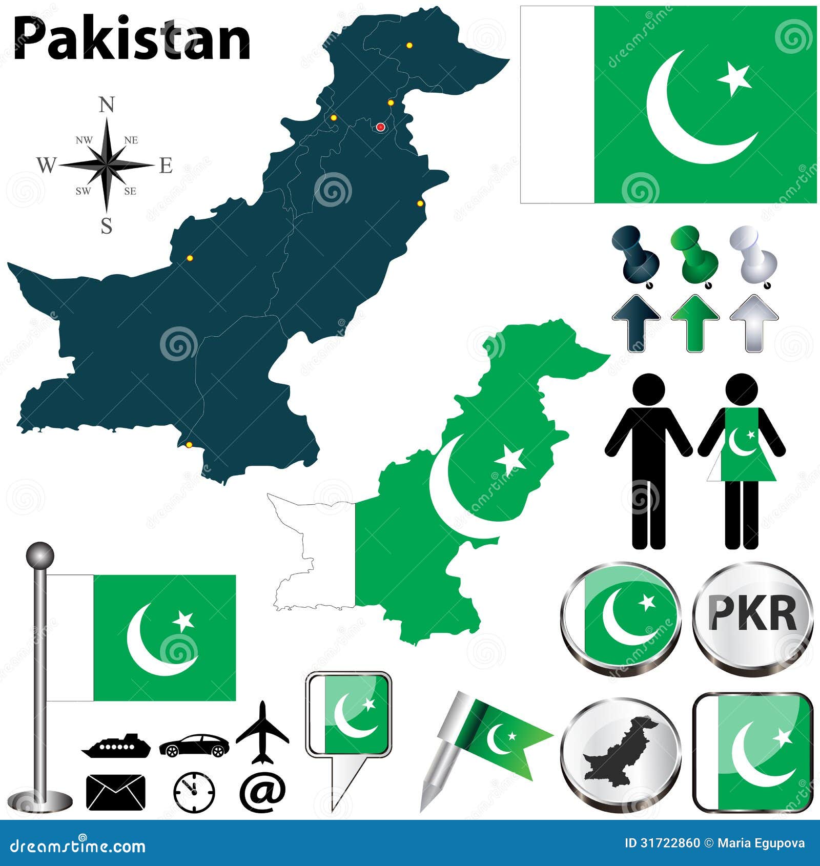 Mappa del Pakistan illustrazione vettoriale. Illustrazione di ...