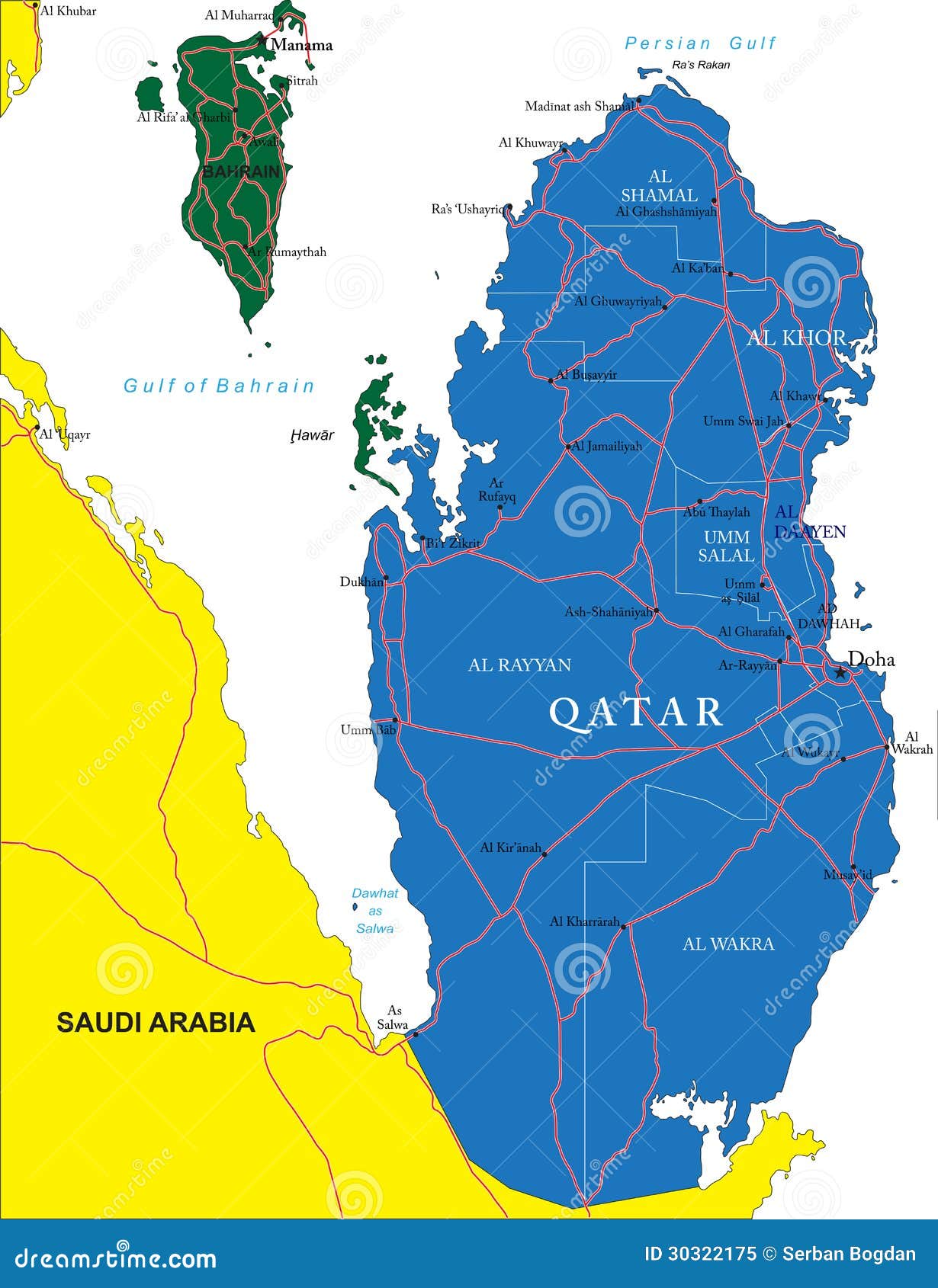 Mappa del Qatar illustrazione vettoriale. Illustrazione di africa ...
