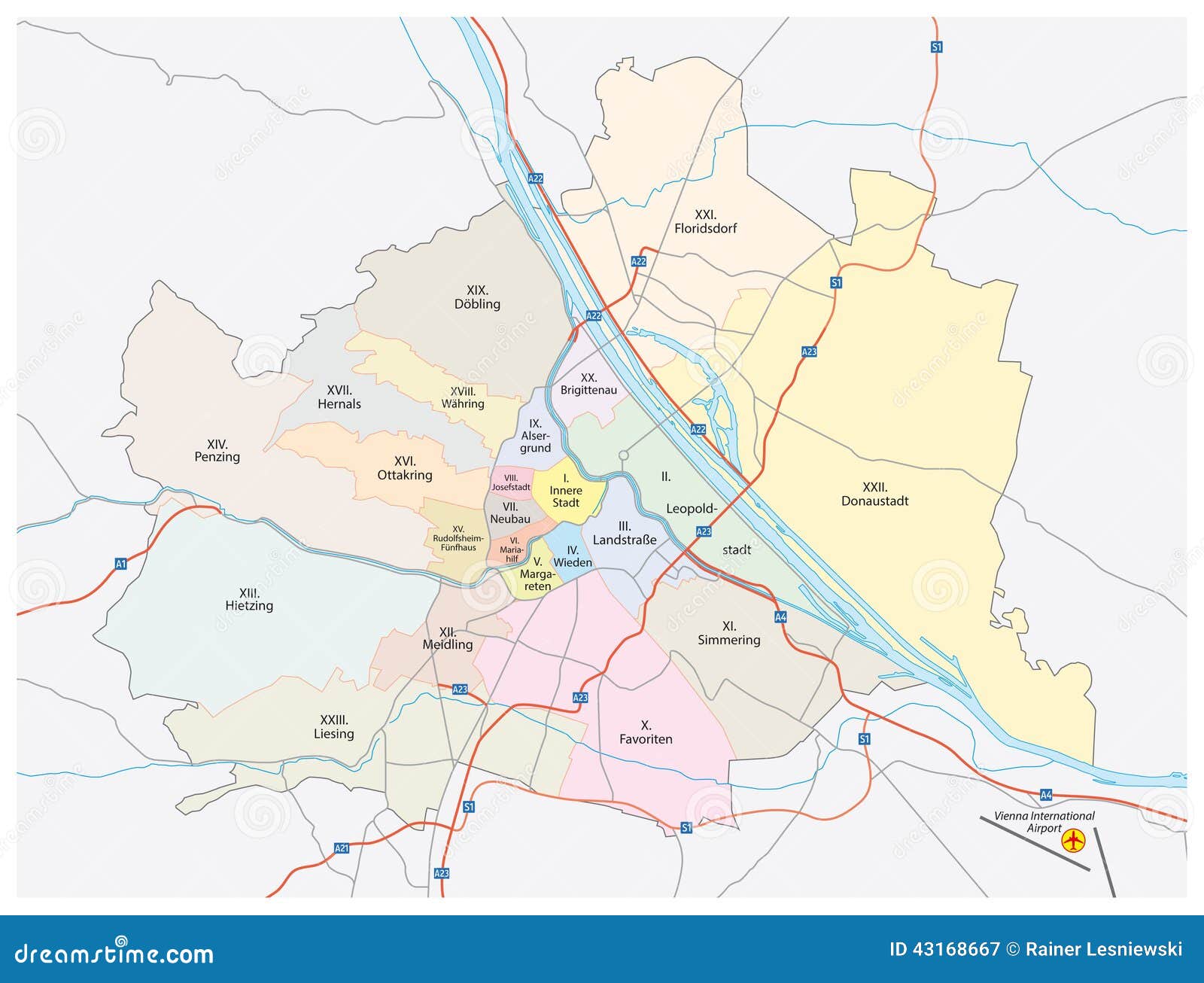 Mappa Della Città Di Vienna Illustrazione Vettoriale - Illustrazione di ...