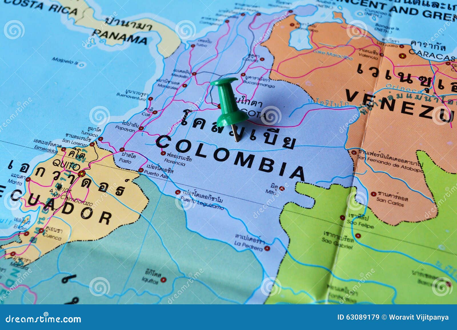 Mappa della Colombia immagine stock. Immagine di tropicale - 63089179