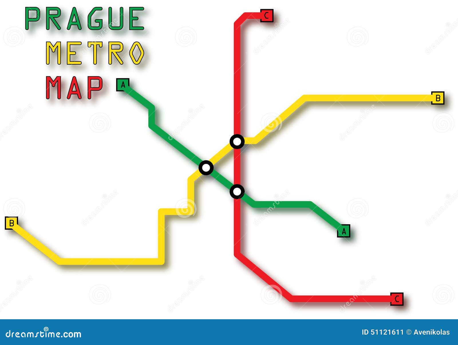 Mappa Della Metropolitana Di Praga Illustrazione di Stock ...