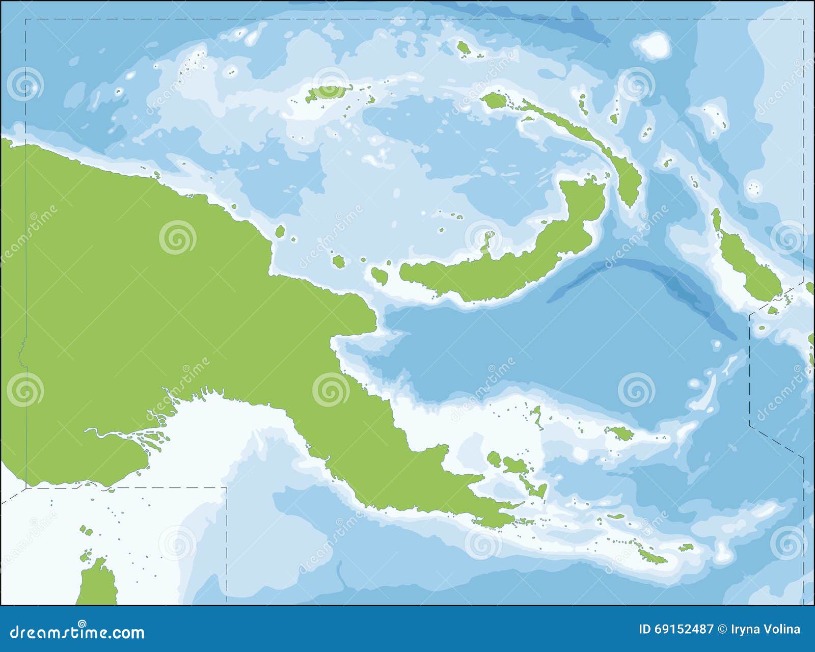 Mappa Della Papuasia Nuova Guinea Illustrazione Vettoriale ...