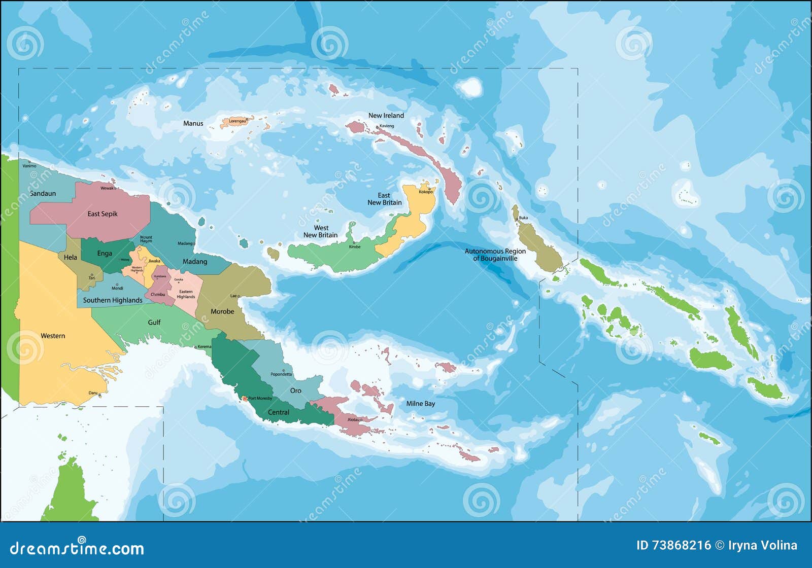 Mappa Della Papuasia Nuova Guinea Illustrazione Vettoriale ...