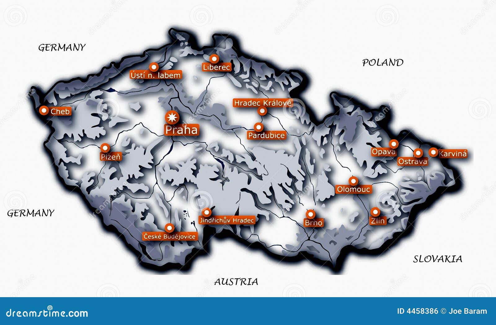 Mappa Della Repubblica Ceca Illustrazione di Stock - Illustrazione di ...