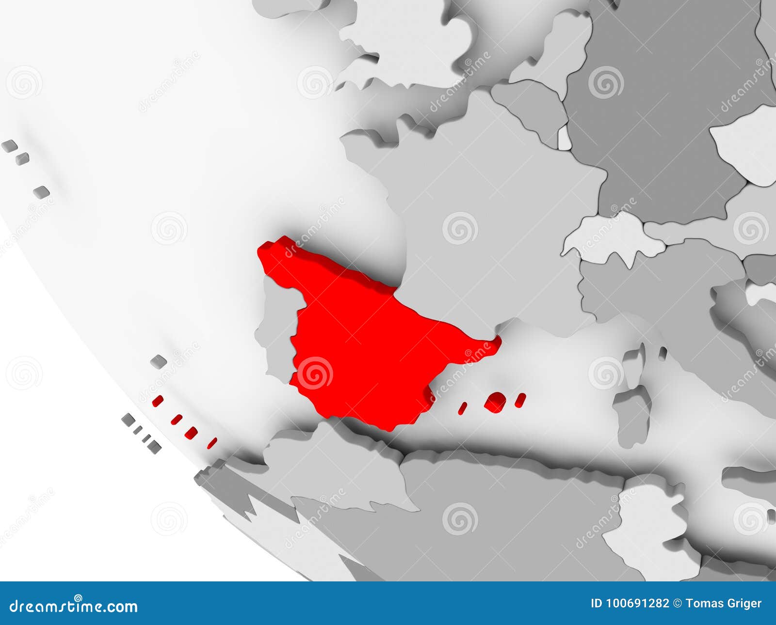 Mappa Della Spagna Nel Rosso Illustrazione di Stock - Illustrazione di ...
