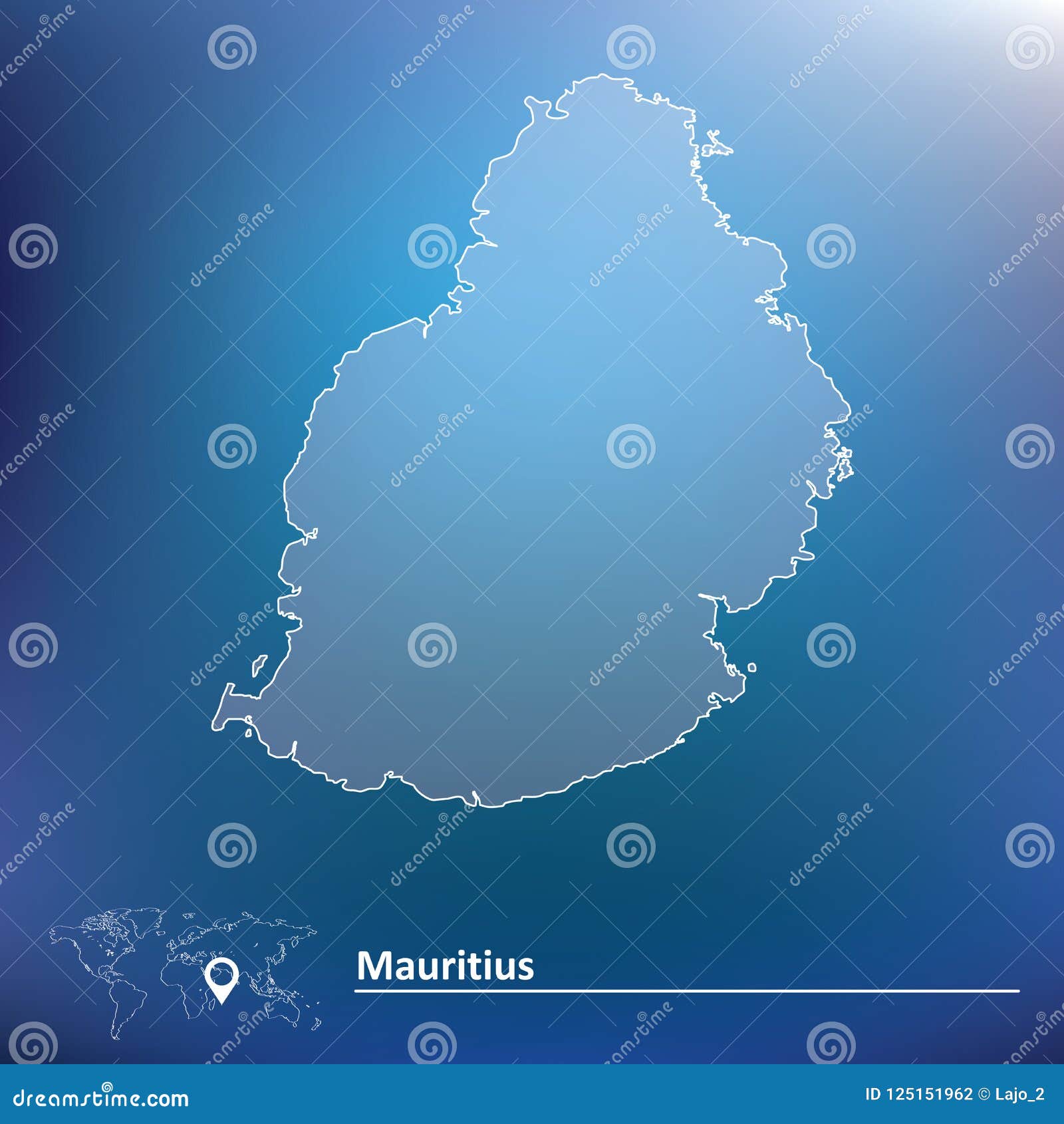 Mappa delle Mauritius illustrazione vettoriale. Illustrazione di ...