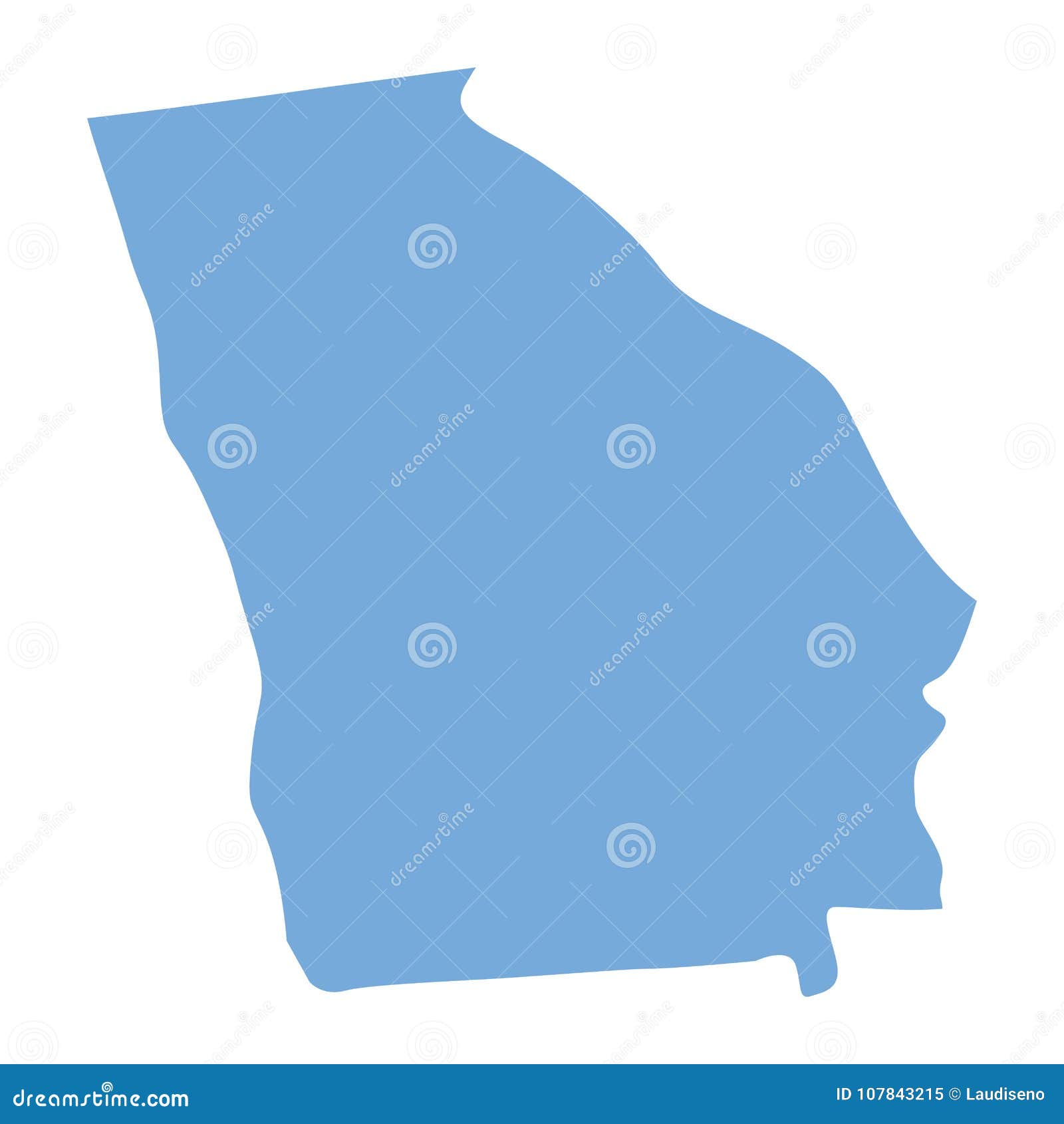 Mappa Dello Stato Di Georgia Illustrazione Vettoriale - Illustrazione ...