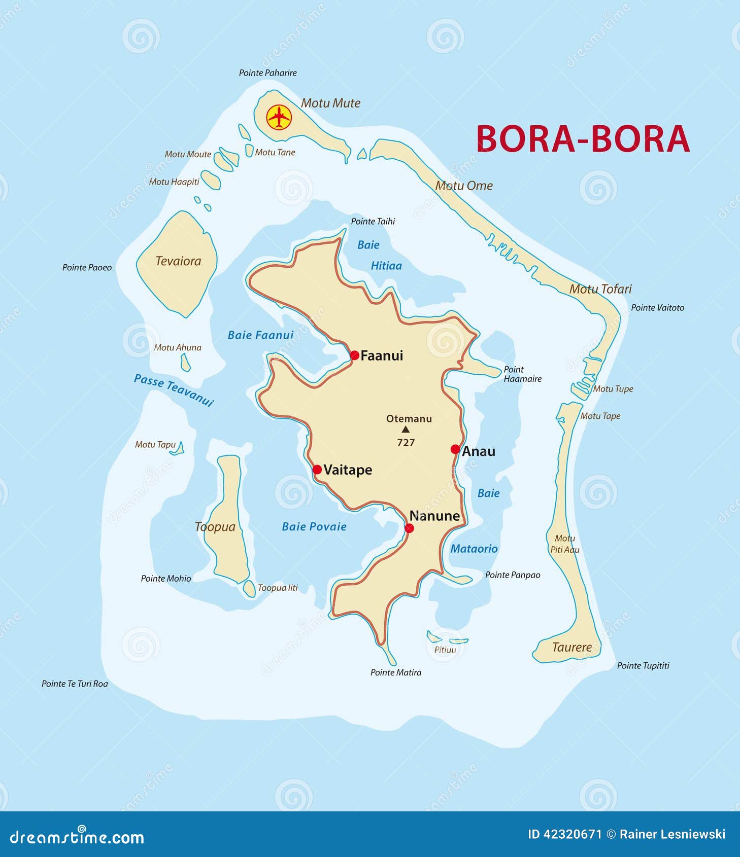Mappa di Bora Bora illustrazione vettoriale. Illustrazione di graffetta ...