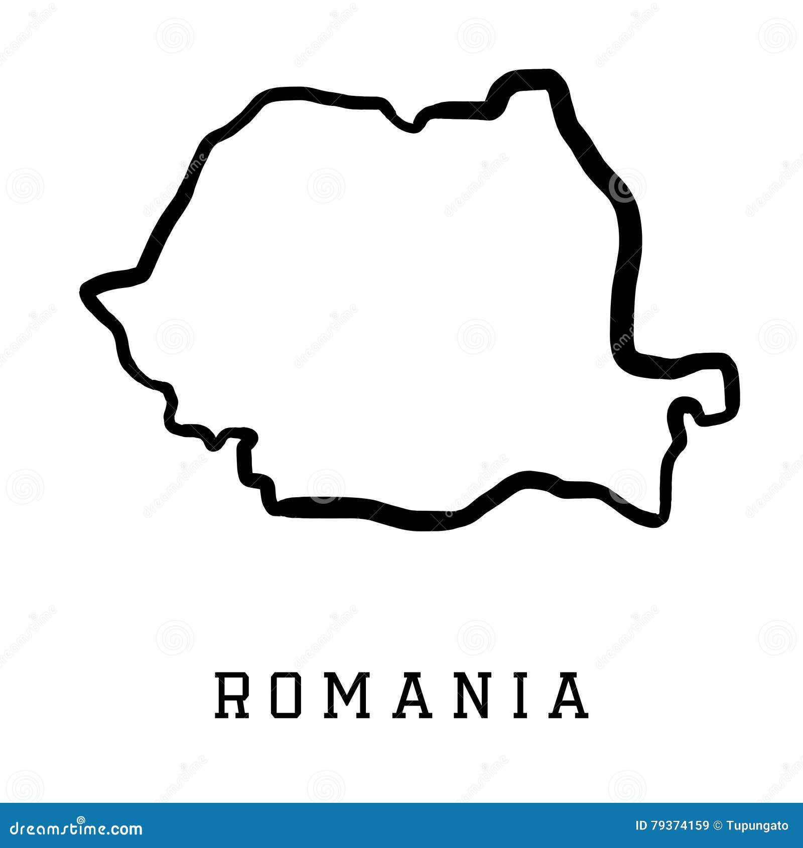 Mappa Di Forma Della Romania Illustrazione Vettoriale - Illustrazione ...
