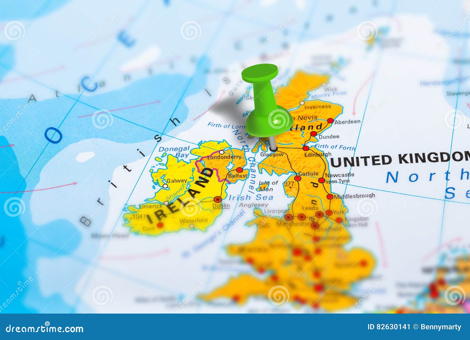 Mappa di Glasgow Scotland immagine stock. Immagine di programma - 82630141