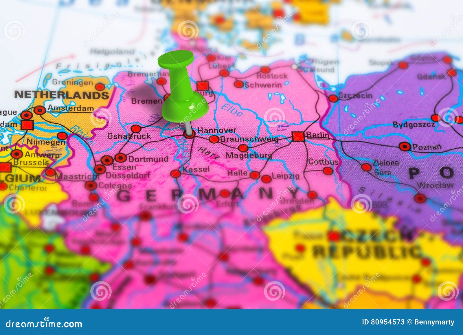 Mappa di Hannover Germania immagine stock. Immagine di cartografia ...