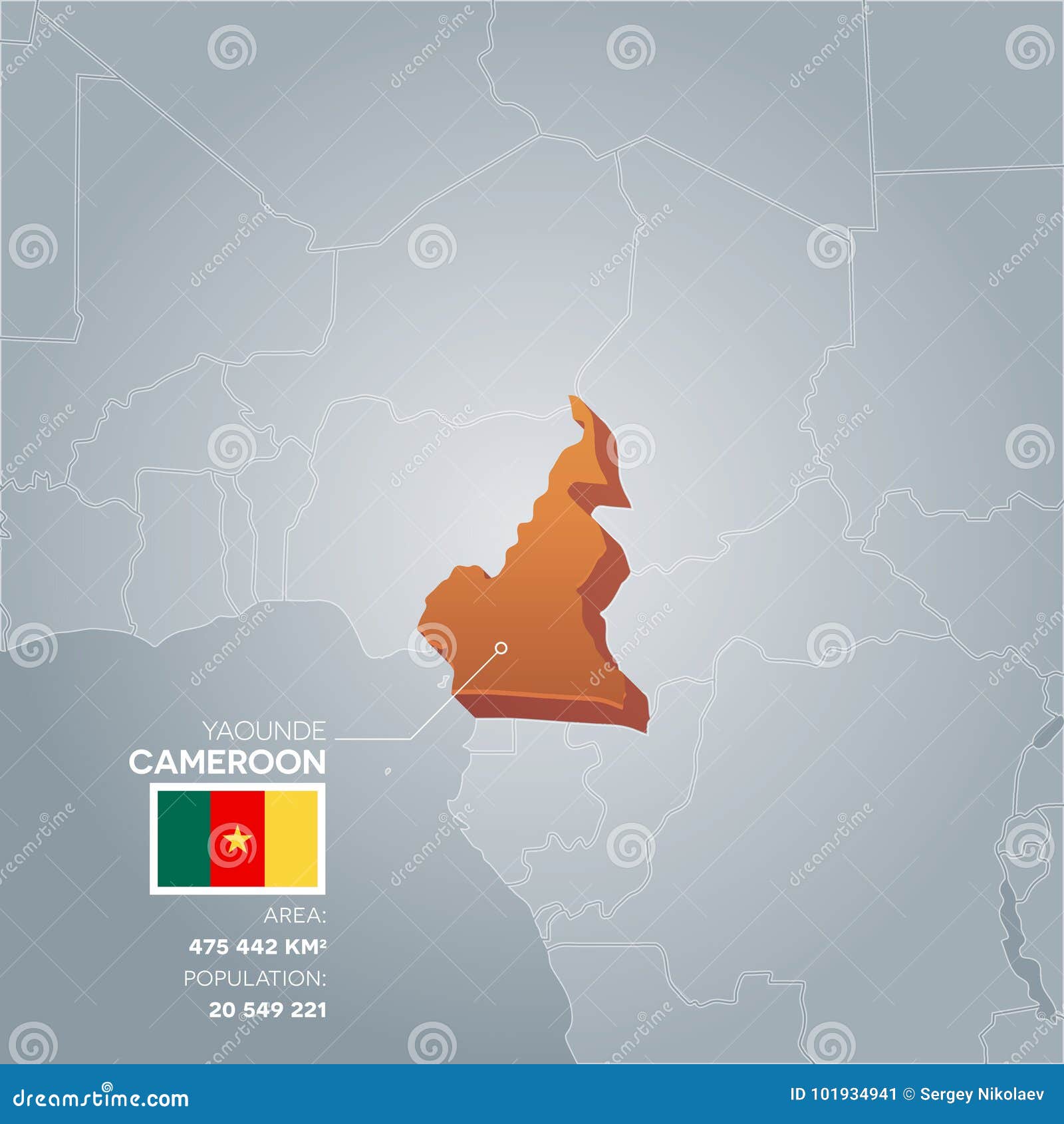 Mappa Di Informazioni Del Camerun Illustrazione Vettoriale ...