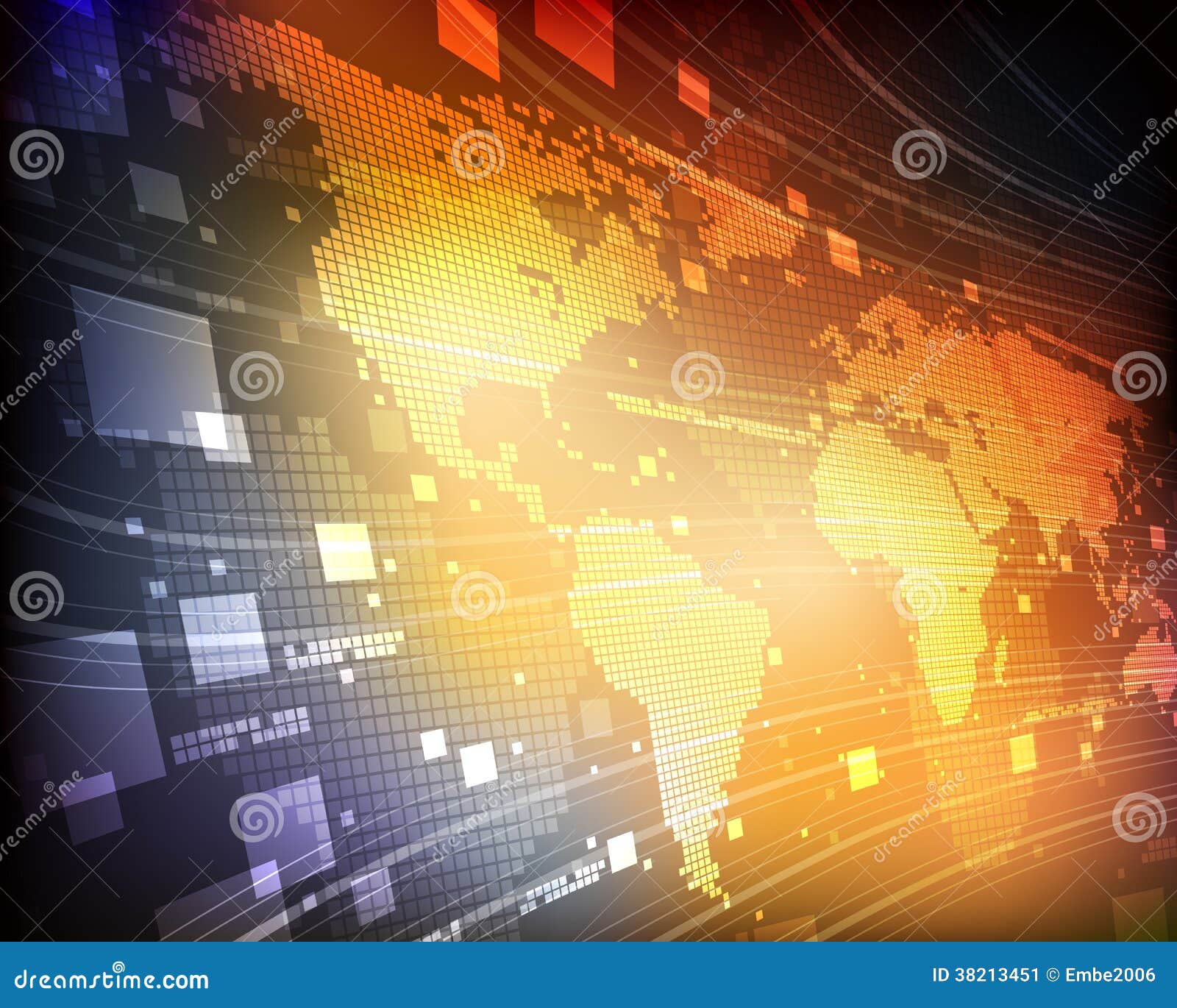 Mappa di mondo di Digital illustrazione vettoriale. Illustrazione di ...