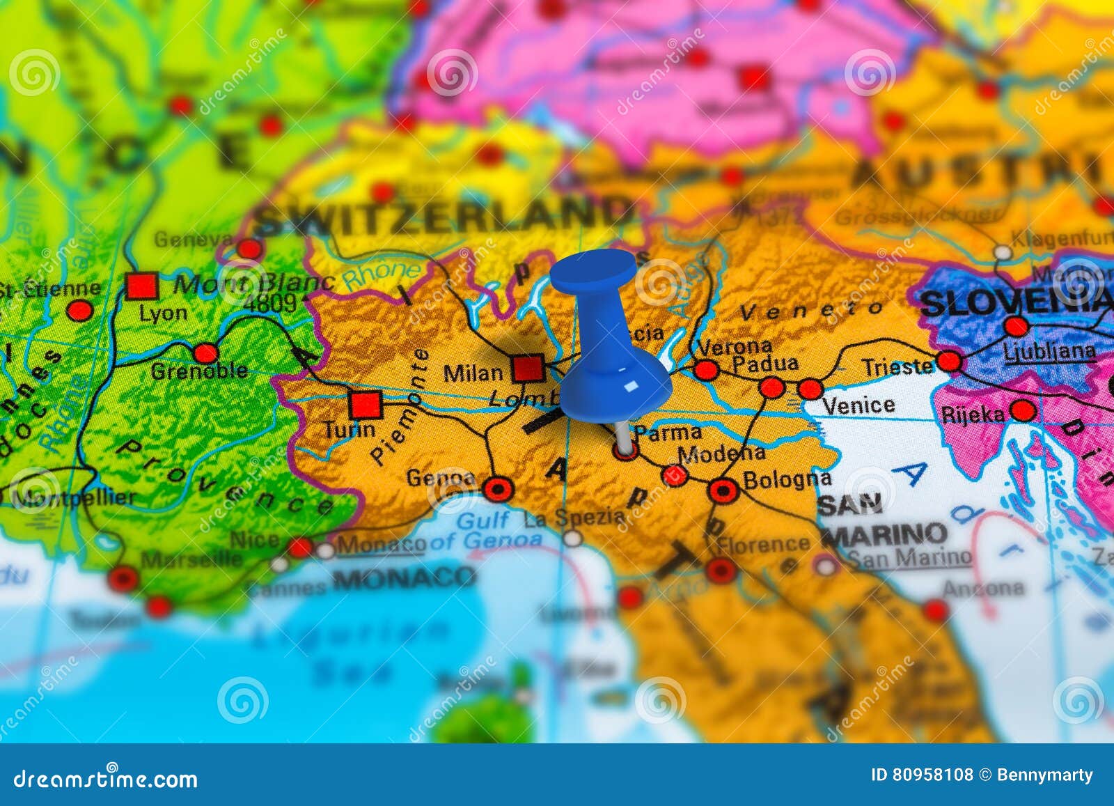 Mappa di Parma Italia fotografia stock. Immagine di concetto - 80958108