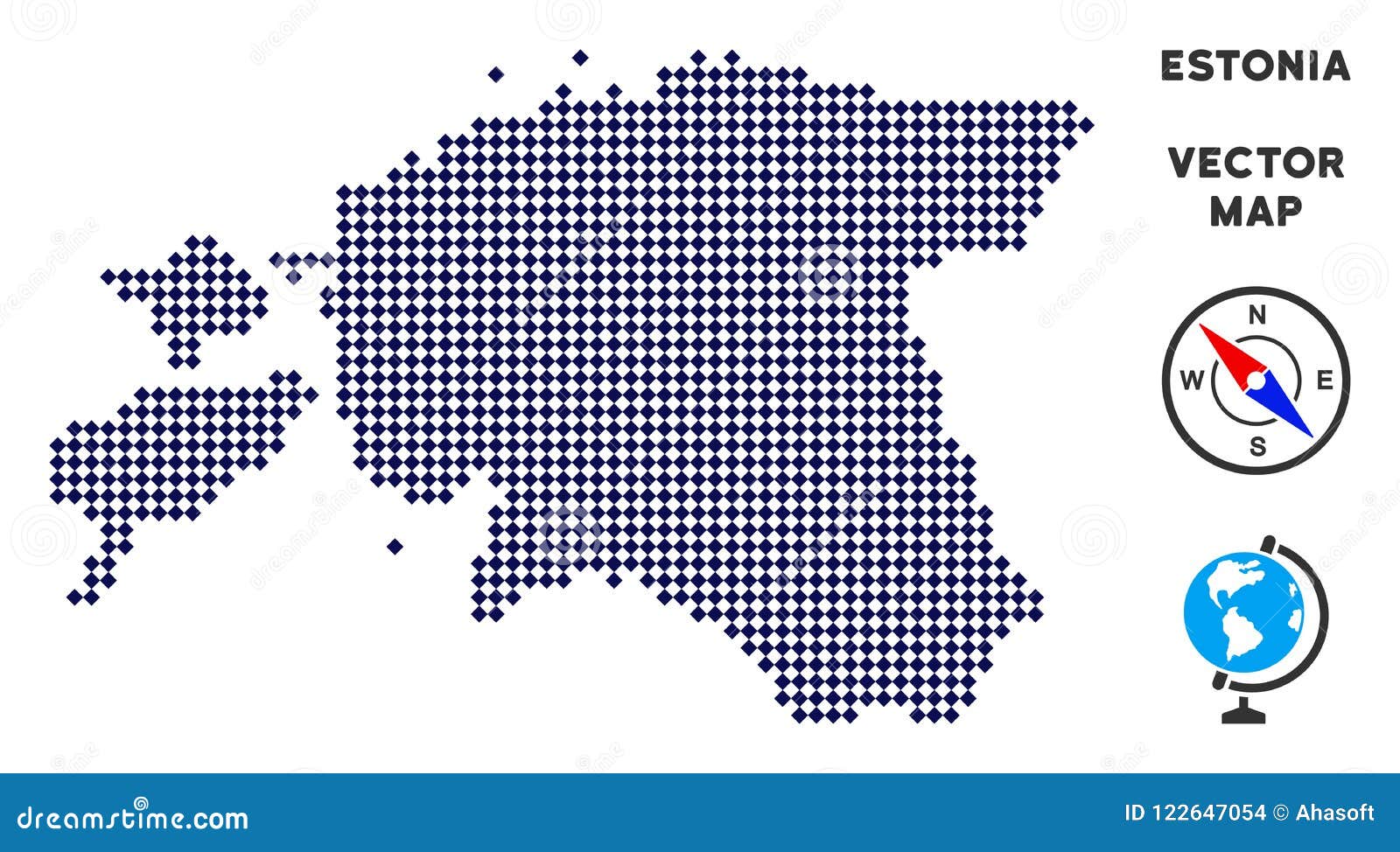 Mappa di Pixelated Estonia illustrazione vettoriale. Illustrazione di ...