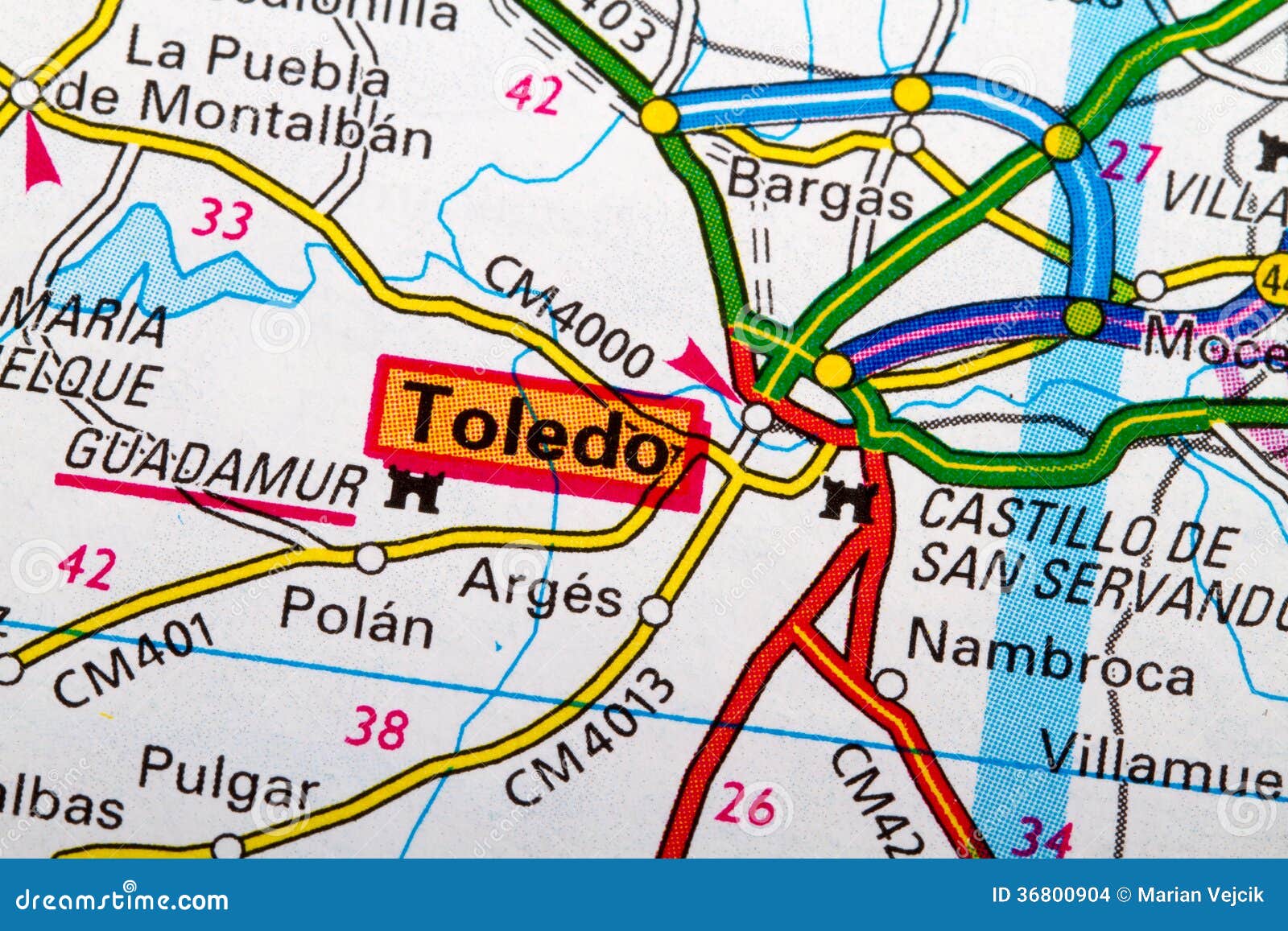 Mappa di Toledo fotografia stock. Immagine di europa - 36800904
