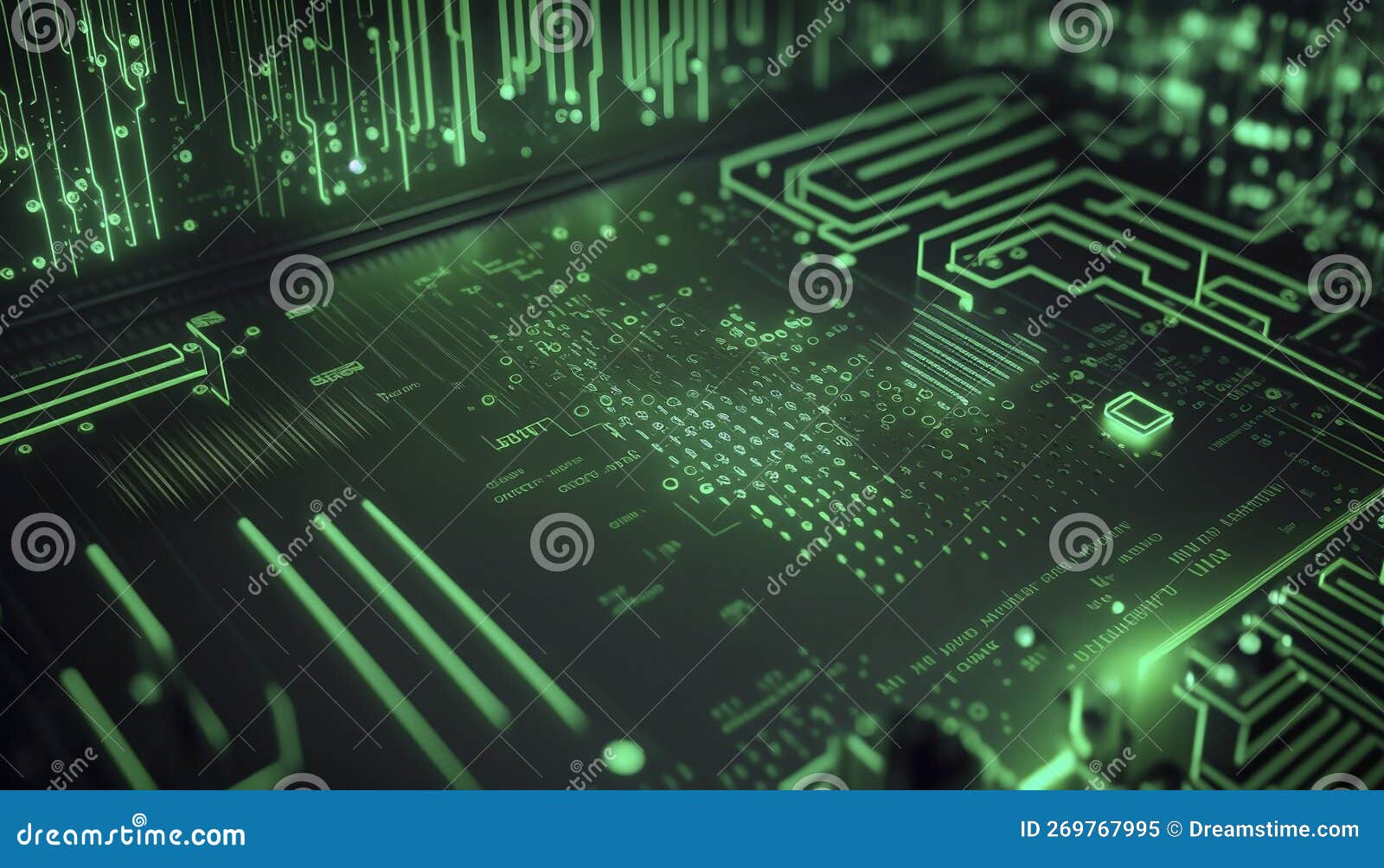 Mappa Digitale Con Codice a Matrice E Circuito Illustrazione di Stock ...