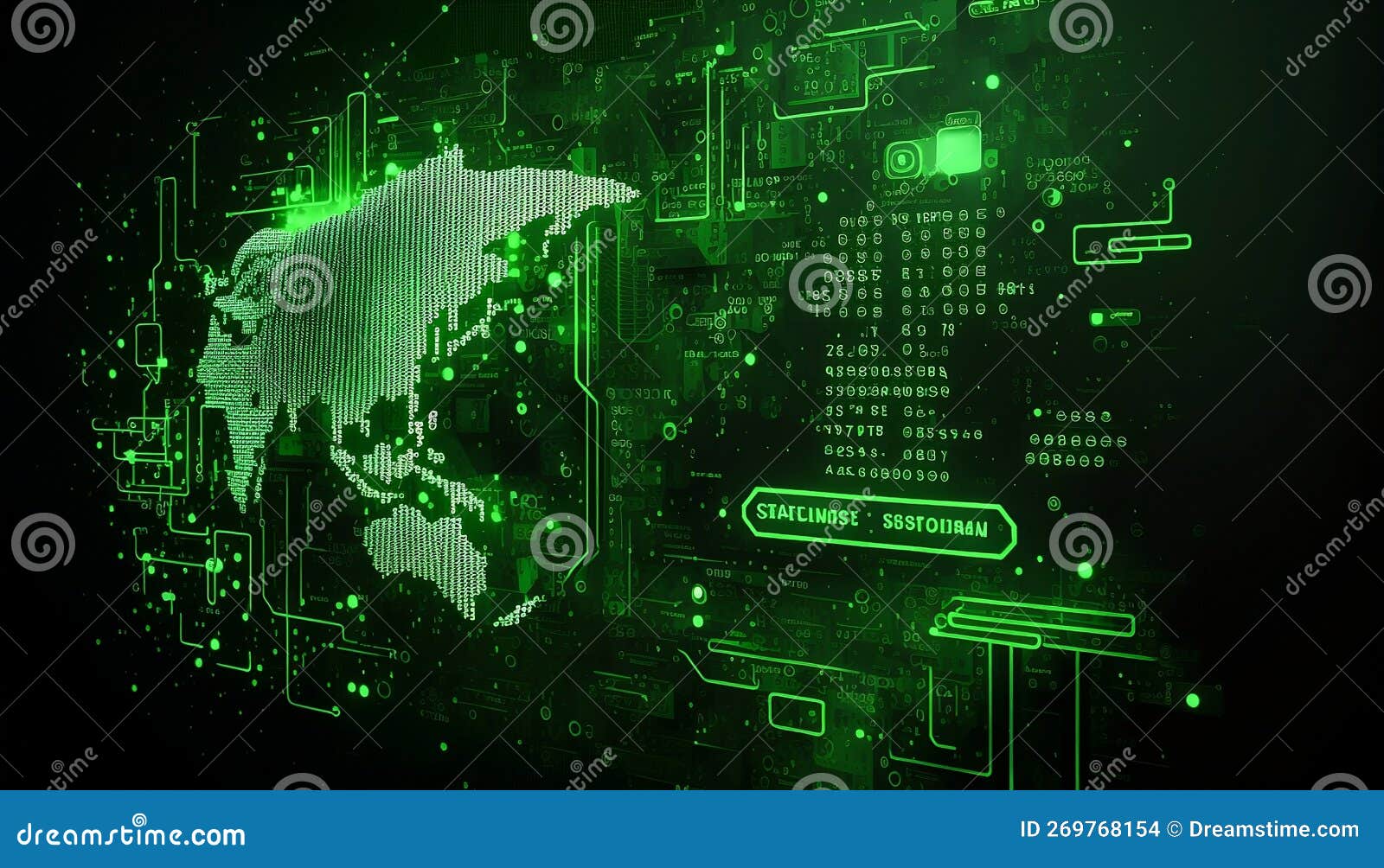 Mappa Digitale Con Codice a Matrice E Circuito Illustrazione di Stock ...