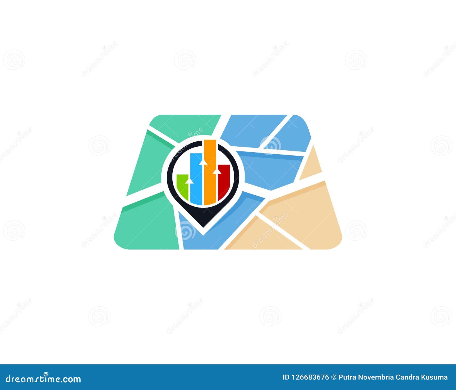 Mappa Logo Icon Design Del Grafico Illustrazione Vettoriale ...