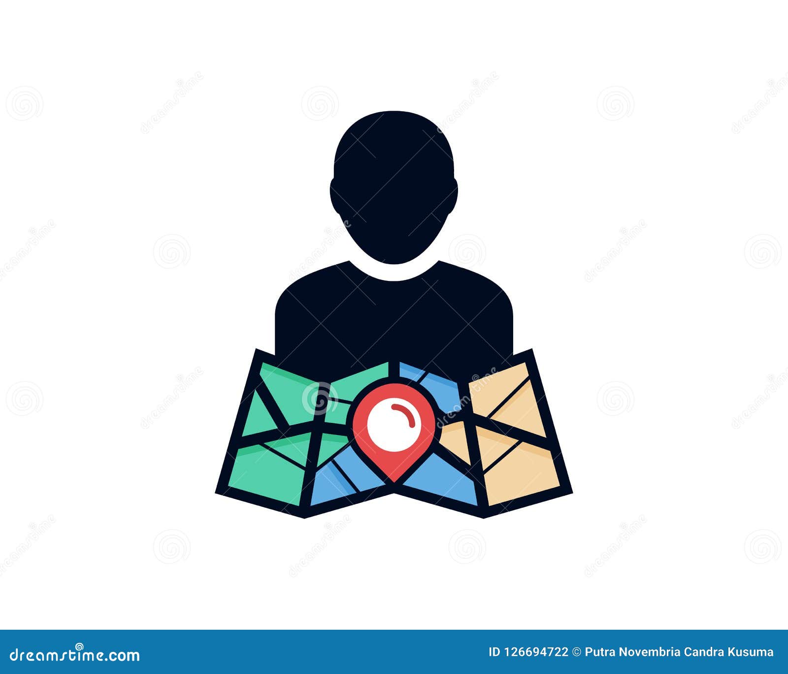 Mappa Logo Icon Design Della Gente Illustrazione Vettoriale ...