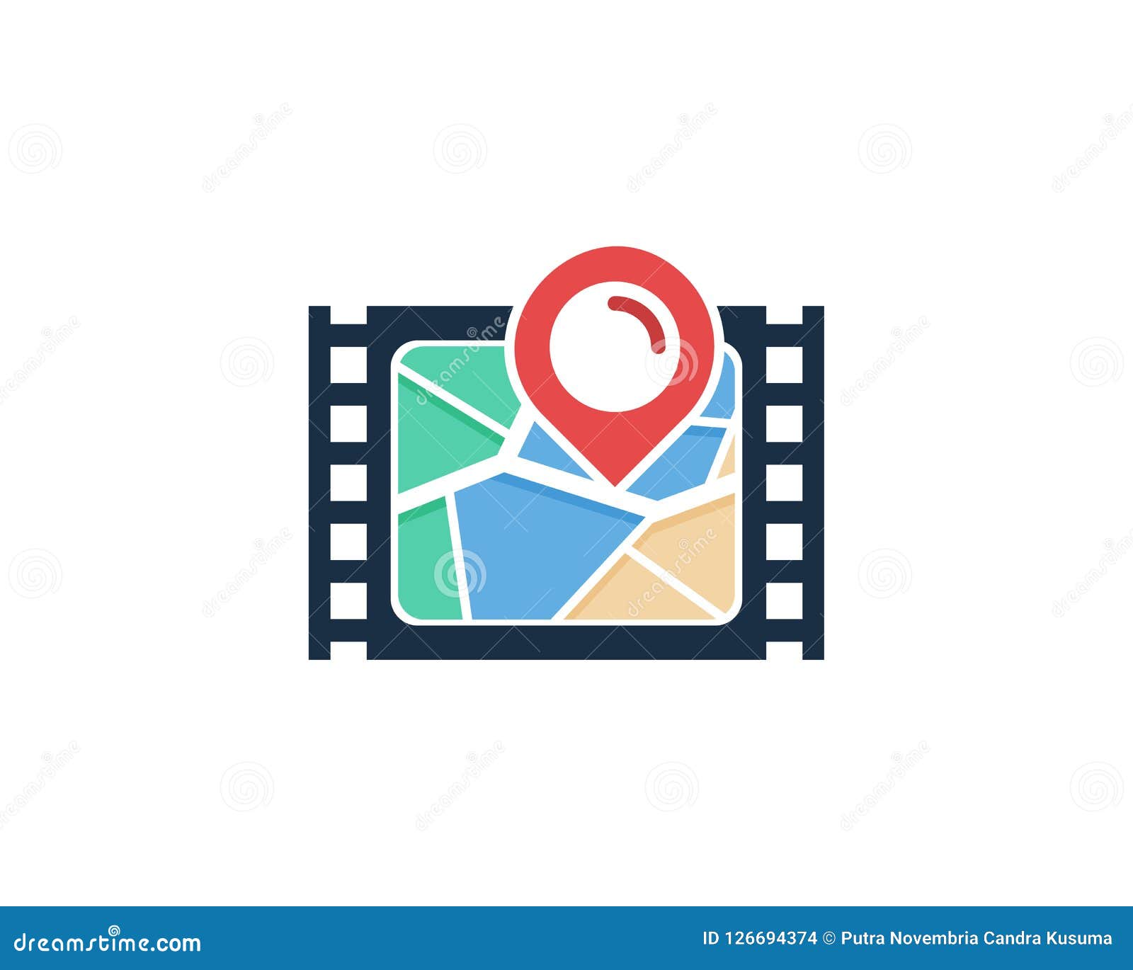 Mappa Logo Icon Design Di Media Illustrazione Vettoriale ...