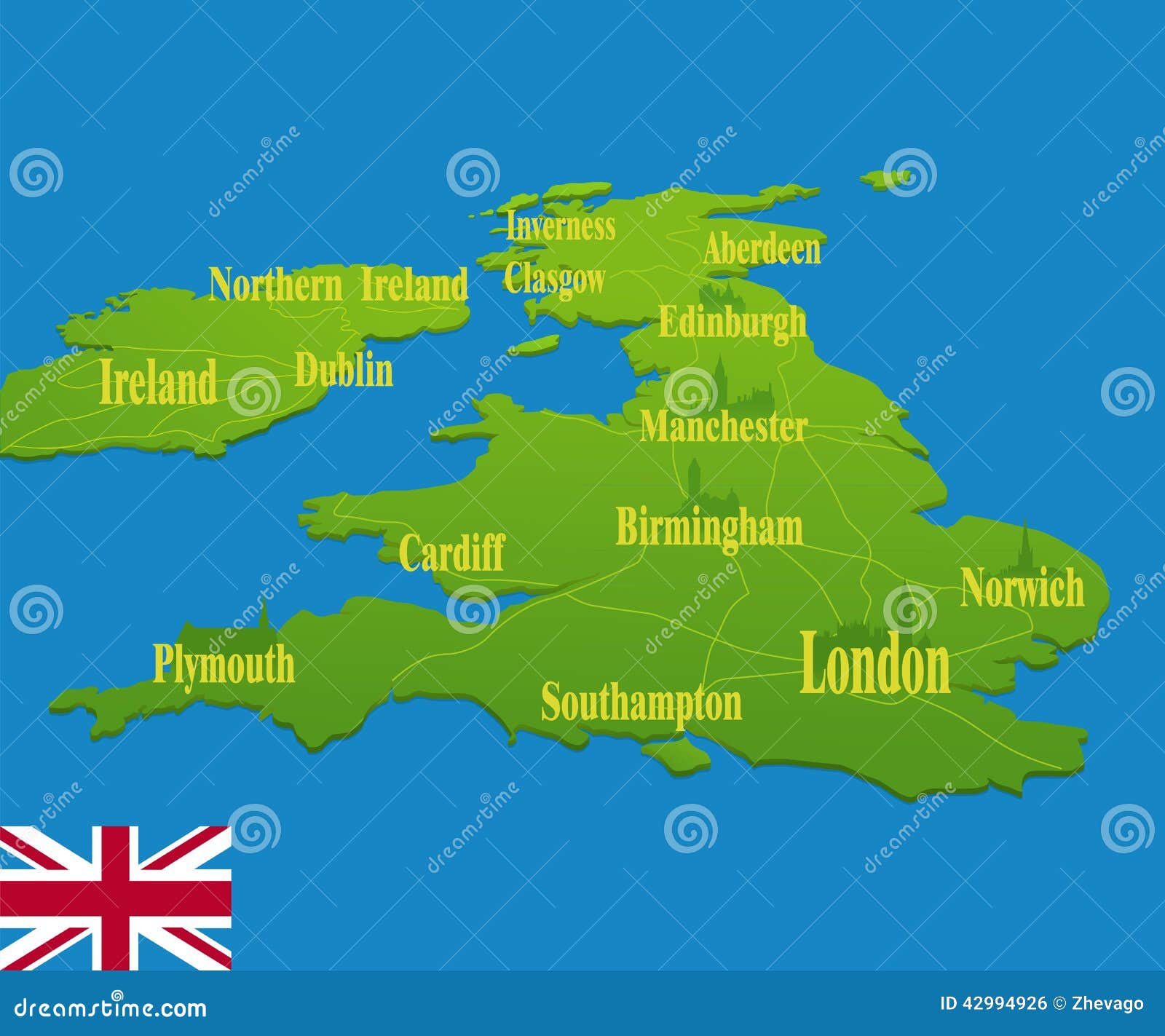 Mappa Originale Dell'Inghilterra Illustrazione Vettoriale ...