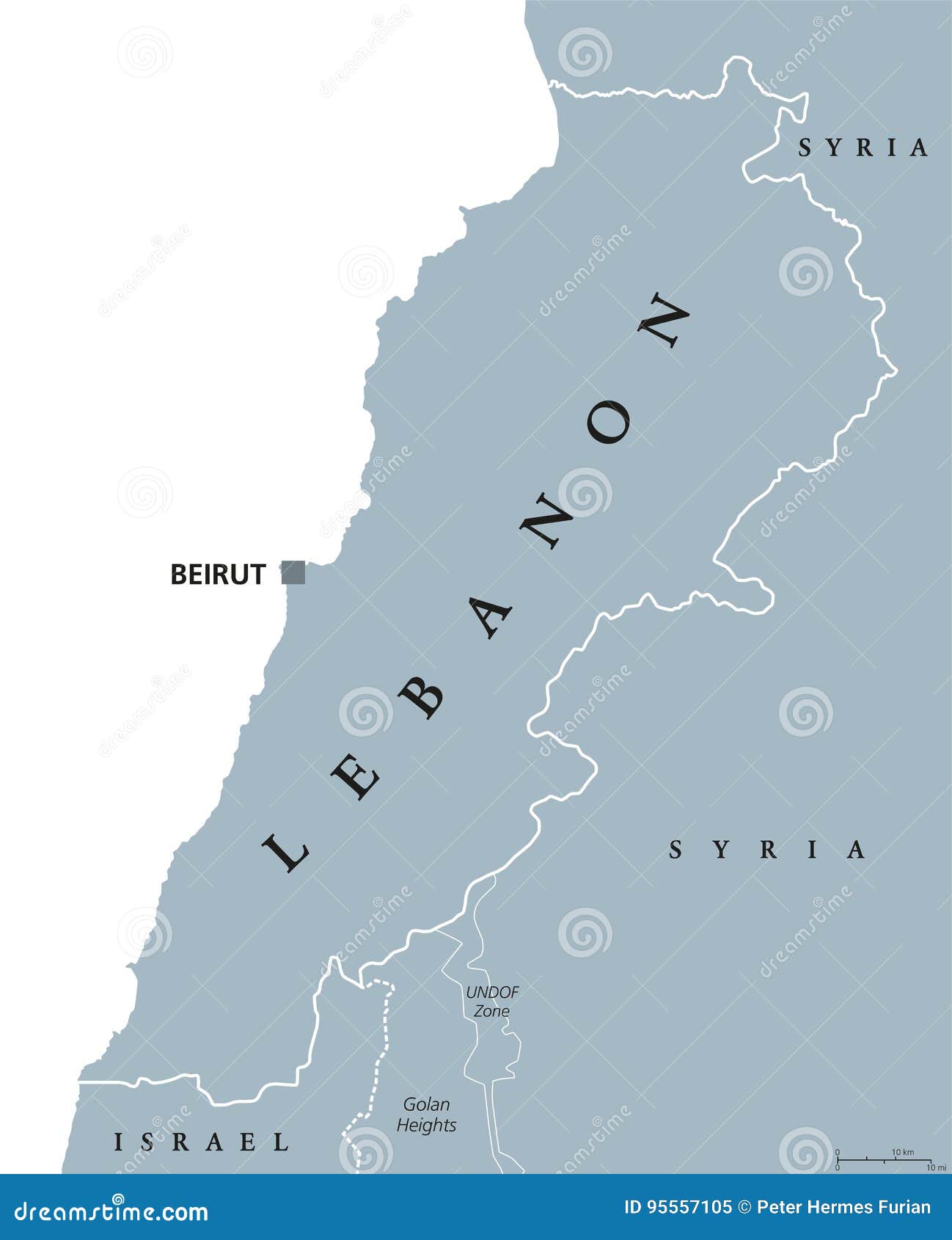 Mappa politica del Libano illustrazione vettoriale. Illustrazione di ...