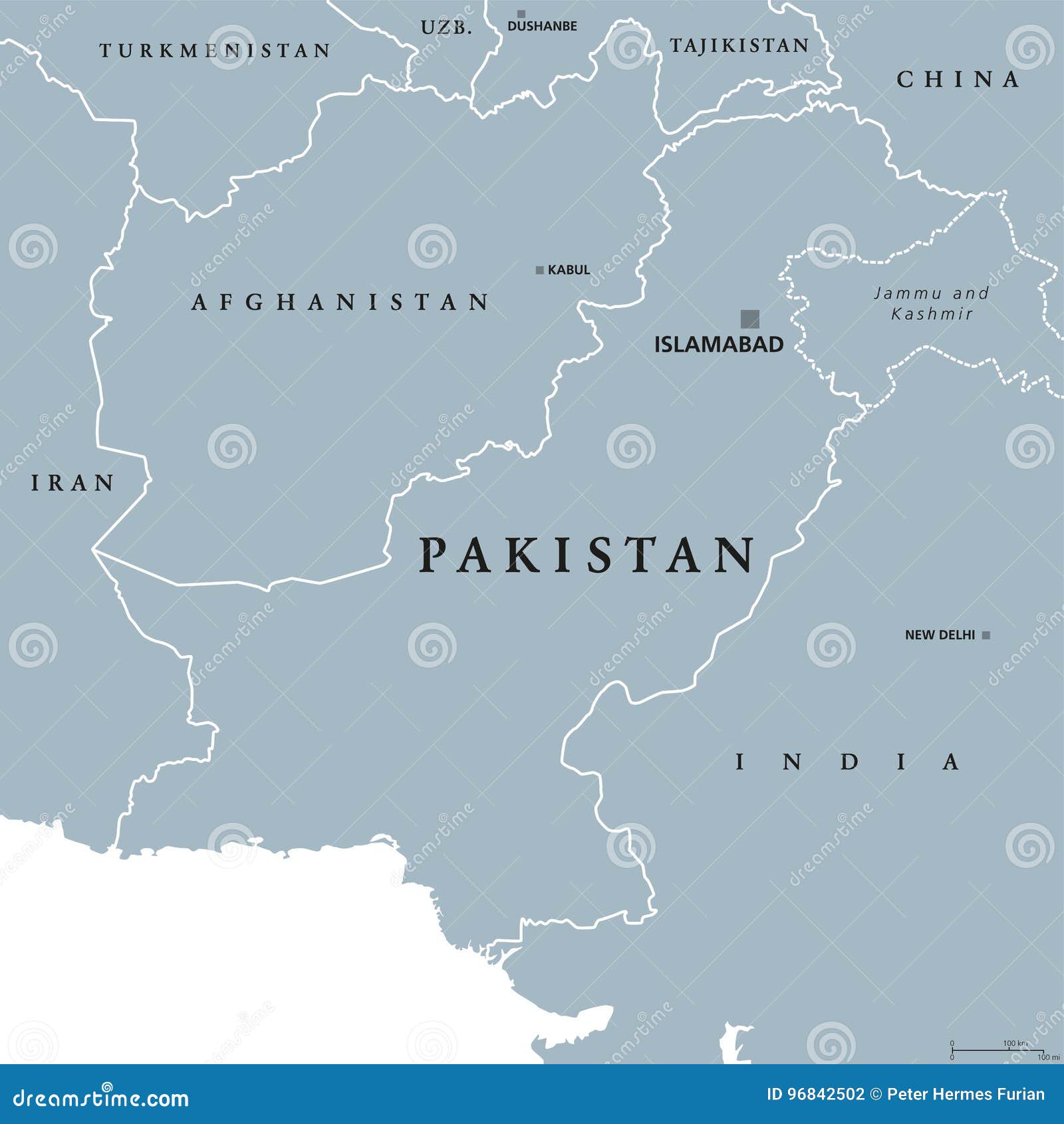 Mappa Politica Del Pakistan Illustrazione Vettoriale - Illustrazione di ...