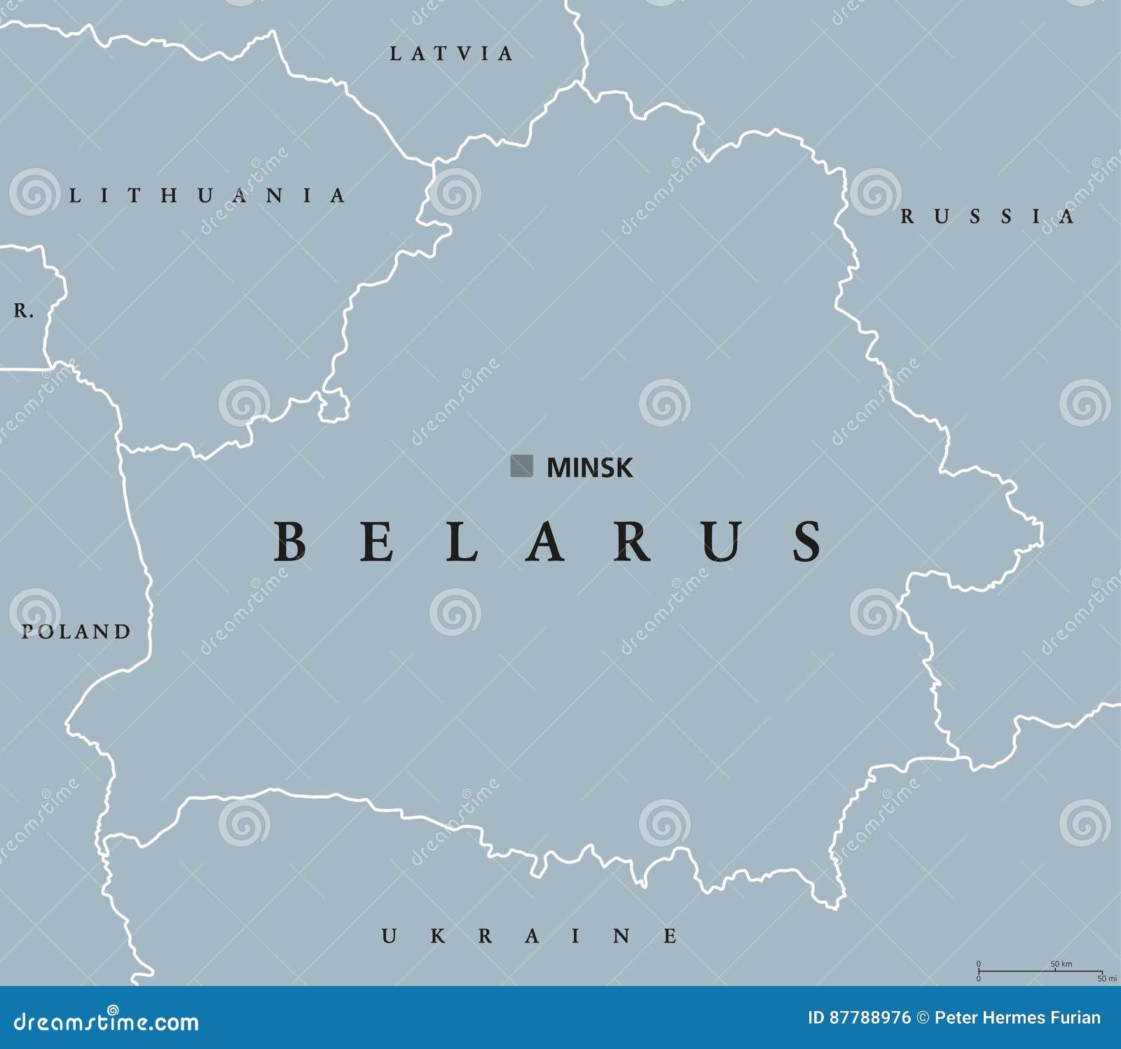 Mappa Politica Della Bielorussia Illustrazione Vettoriale ...