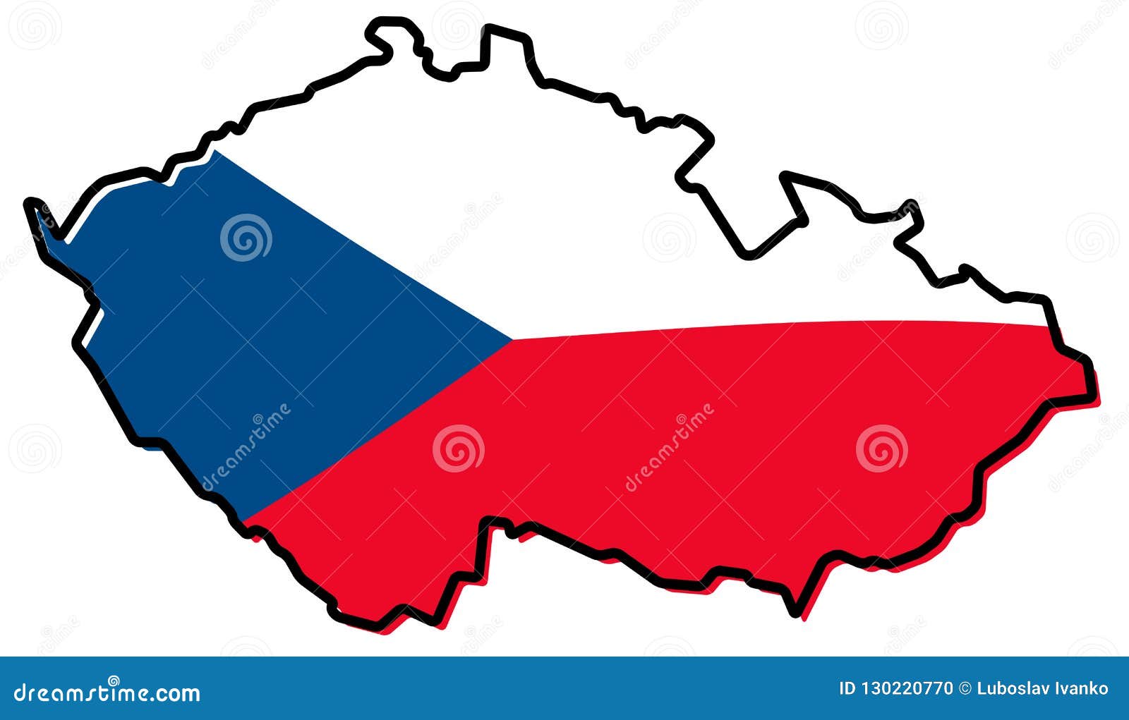 Mappa Semplificata Del Profilo Della Repubblica Ceca Della Cechia, Con ...