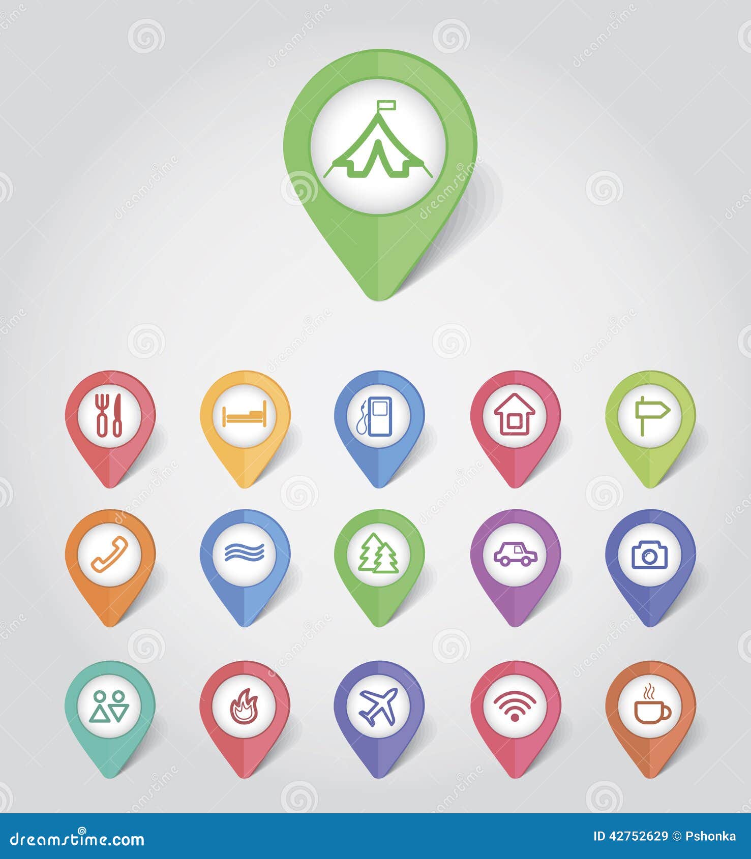 Mapping pins icons travel stock vector. Illustration of wifi - 42752629