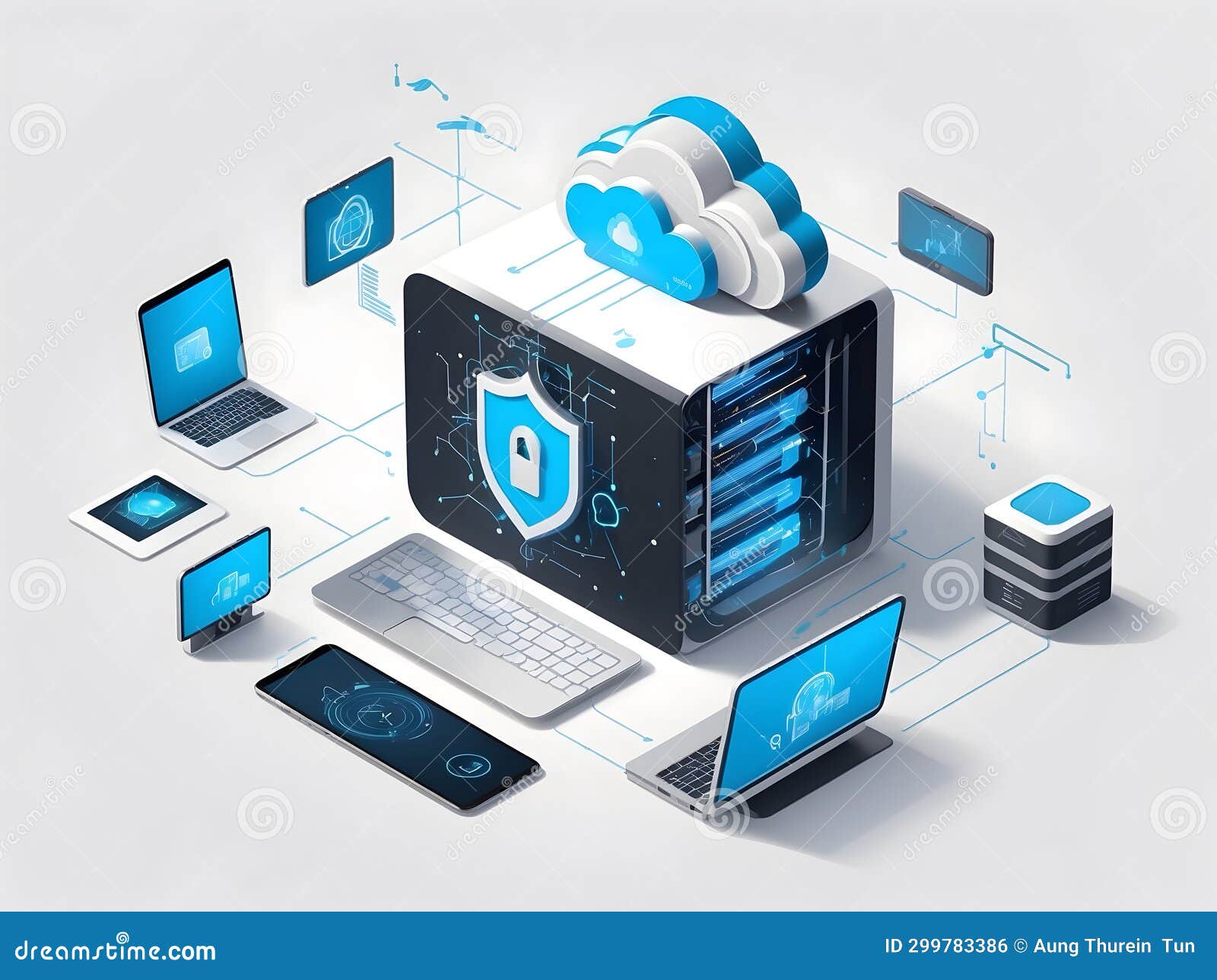 Mapping the Remote Data Storage in Future Stock Illustration ...