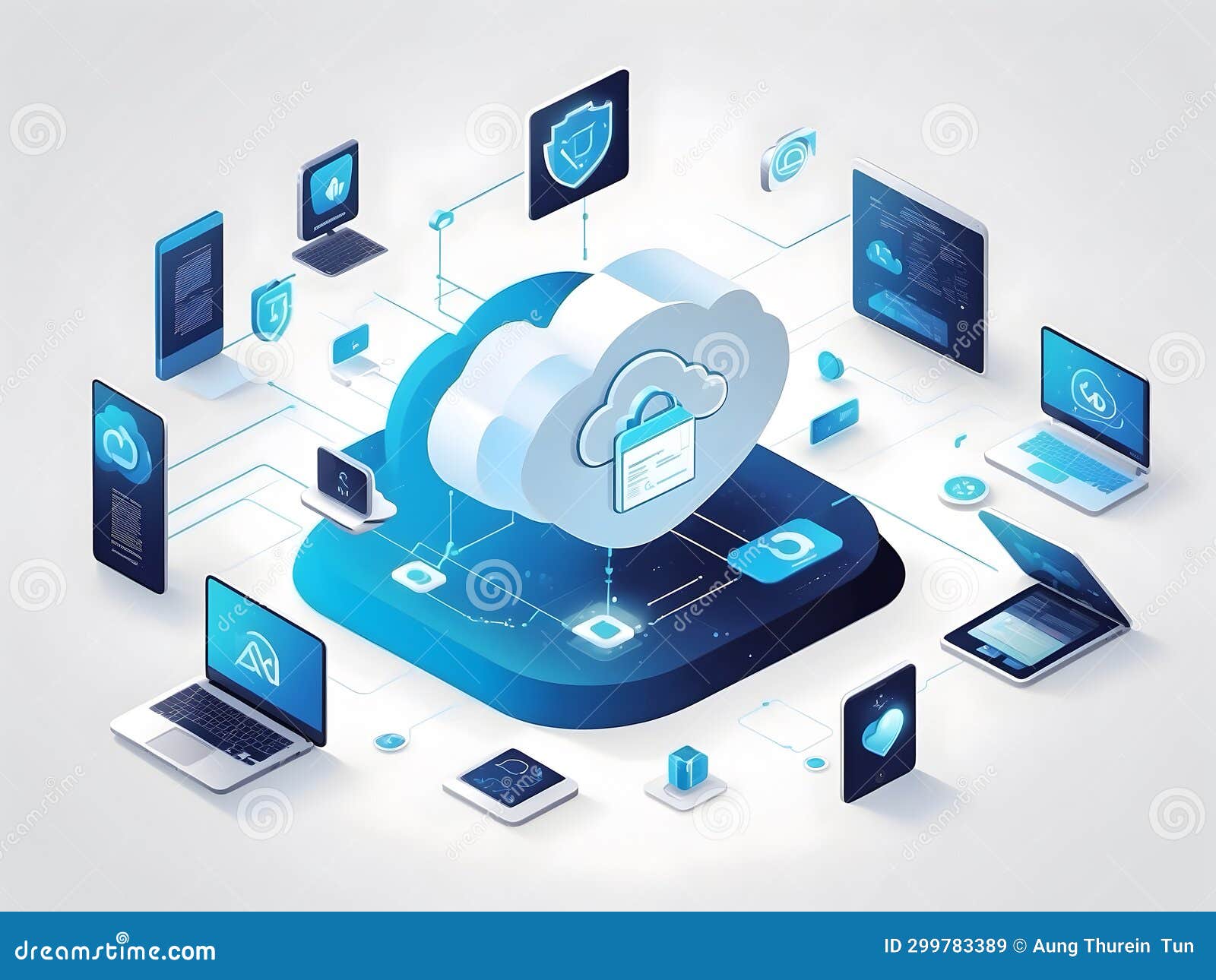 Mapping the Remote Data Storage in Future Stock Illustration ...
