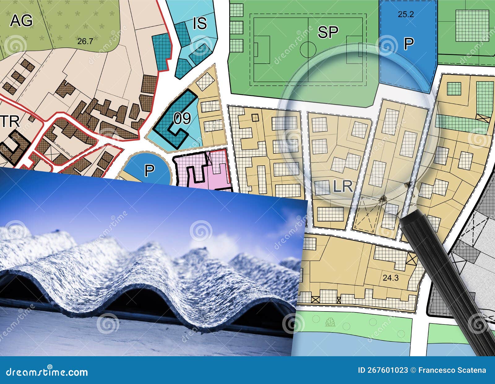 Mapping Roofing with Asbestos-containing Material - Concept with a ...