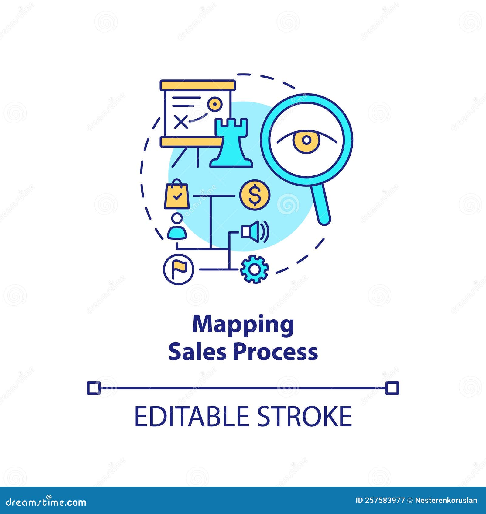 Mapping Sales Process Concept Icon Stock Vector - Illustration of ...